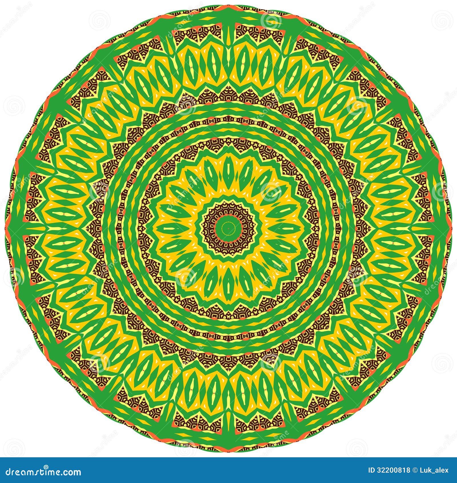 Circle floral ornament. stock vector. Illustration of ornamental - 32200818