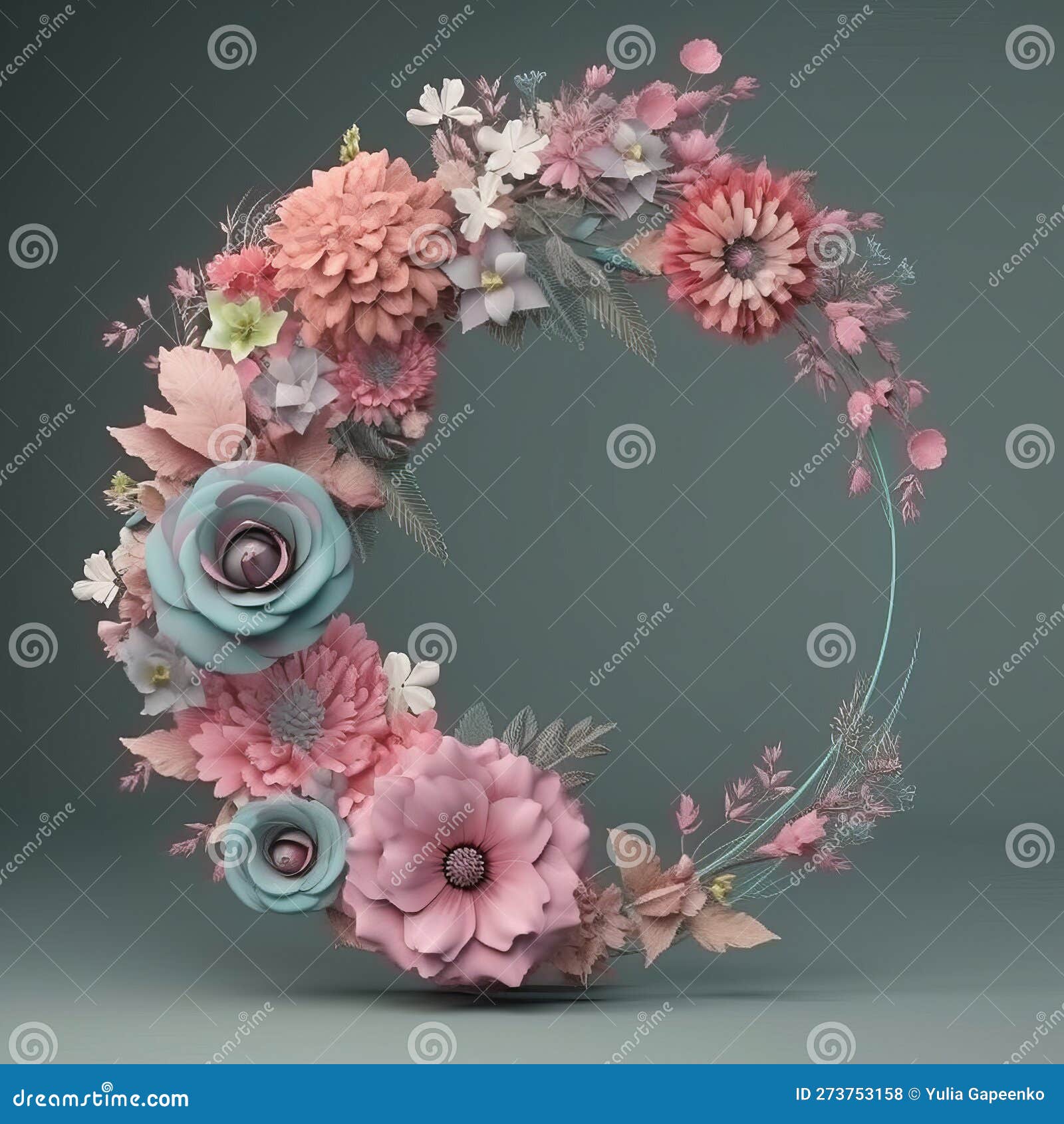 Circle Flower Frame. Illustration AI Generative Stock Photo - Image of ...