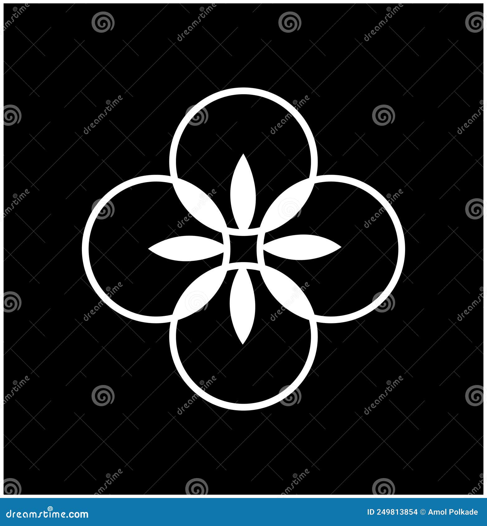4 Circle with a Flower Icon. Four Circle Flower Symbol Stock Vector ...