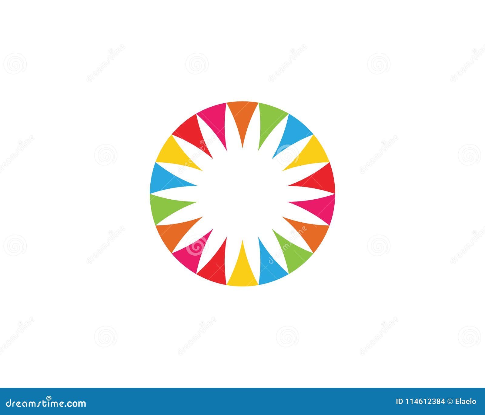 Circle Flower Icon Logo Template Stock Vector - Illustration of circle ...