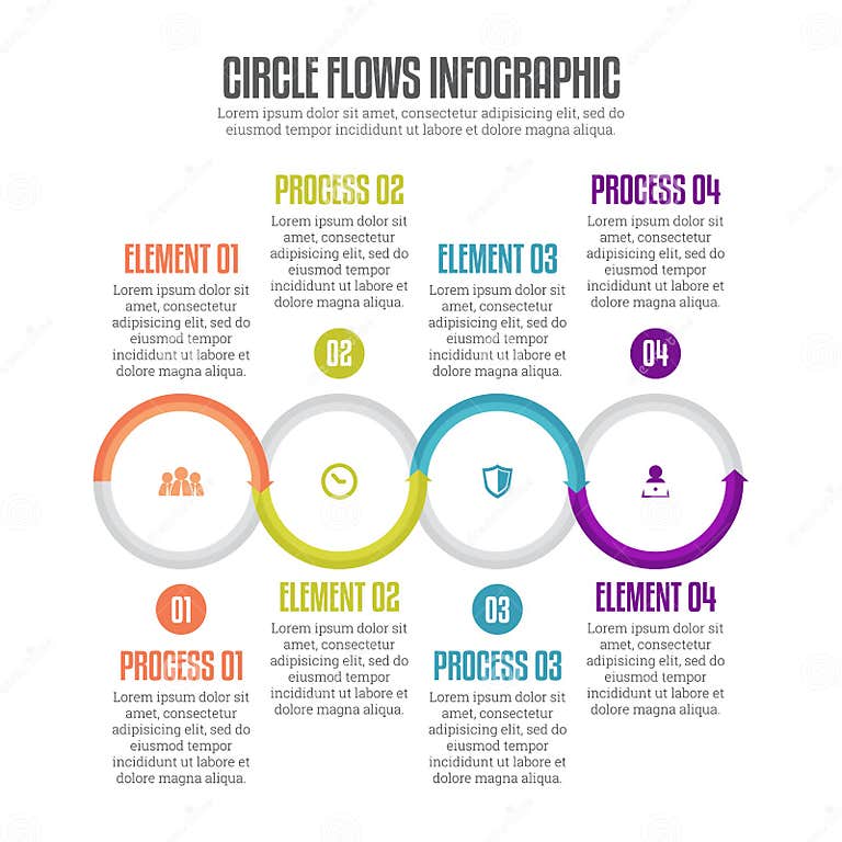 Circle Flows Infographic stock vector. Illustration of presentation ...