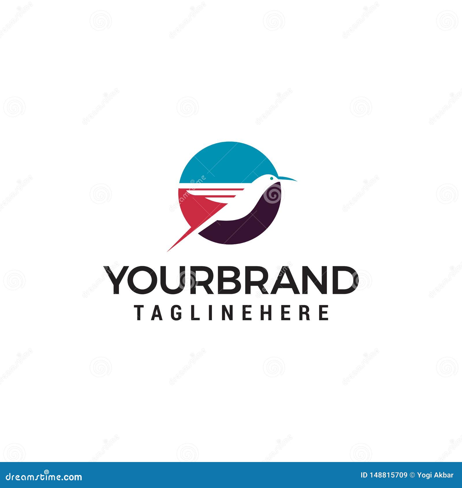 Circle Flying Logo Design Concept Template Stock Vector - Illustration ...