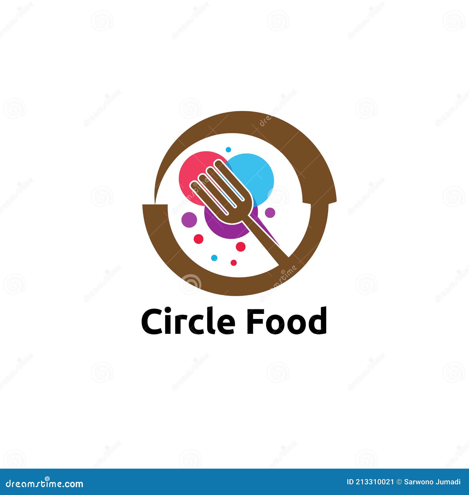 Circle Food with Fork Logo Vector Concept, Icon, Element, and Template ...