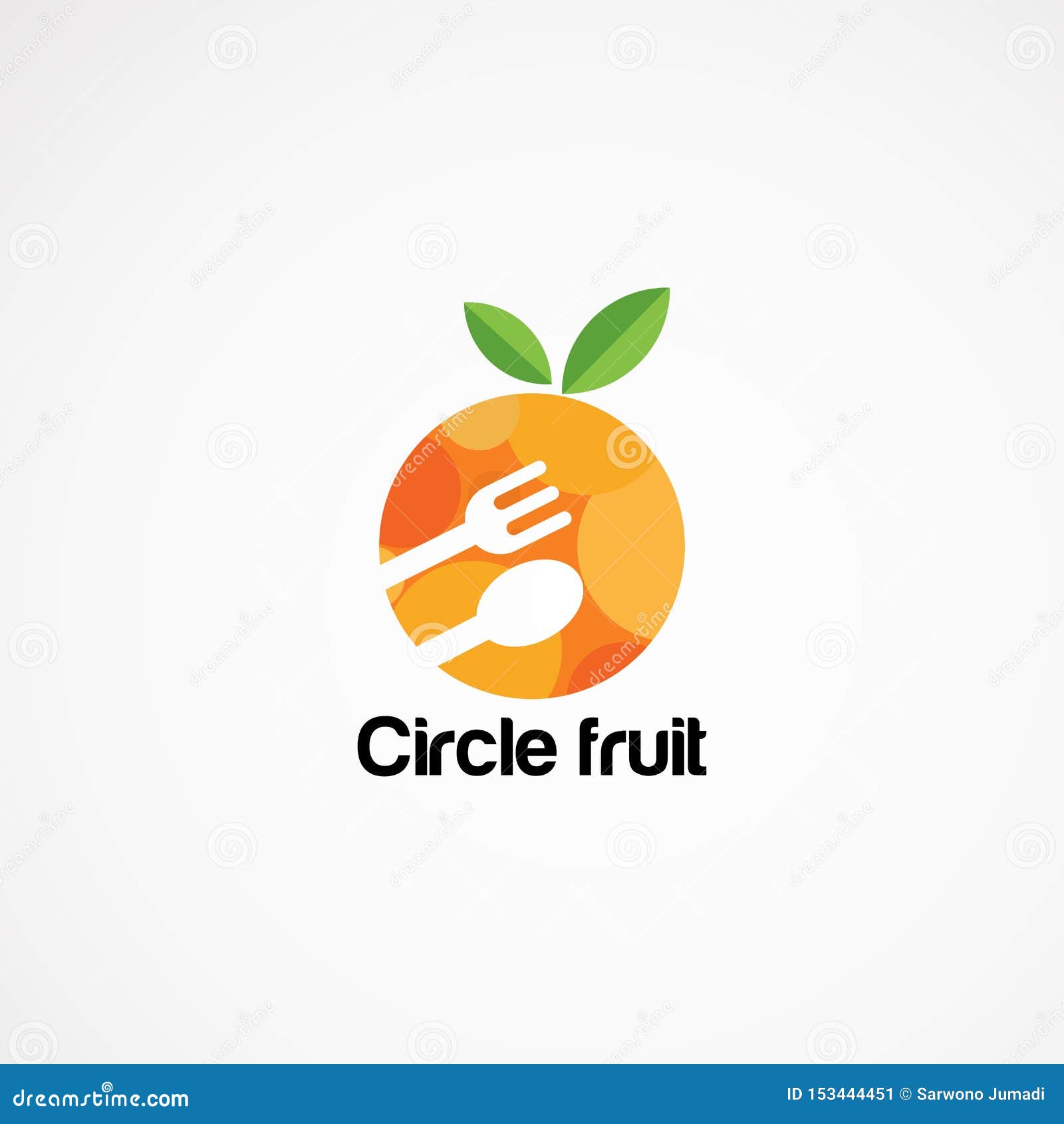 Circle Food Logo Vector Designs with Spoon and Fork, Icon, Element, and ...