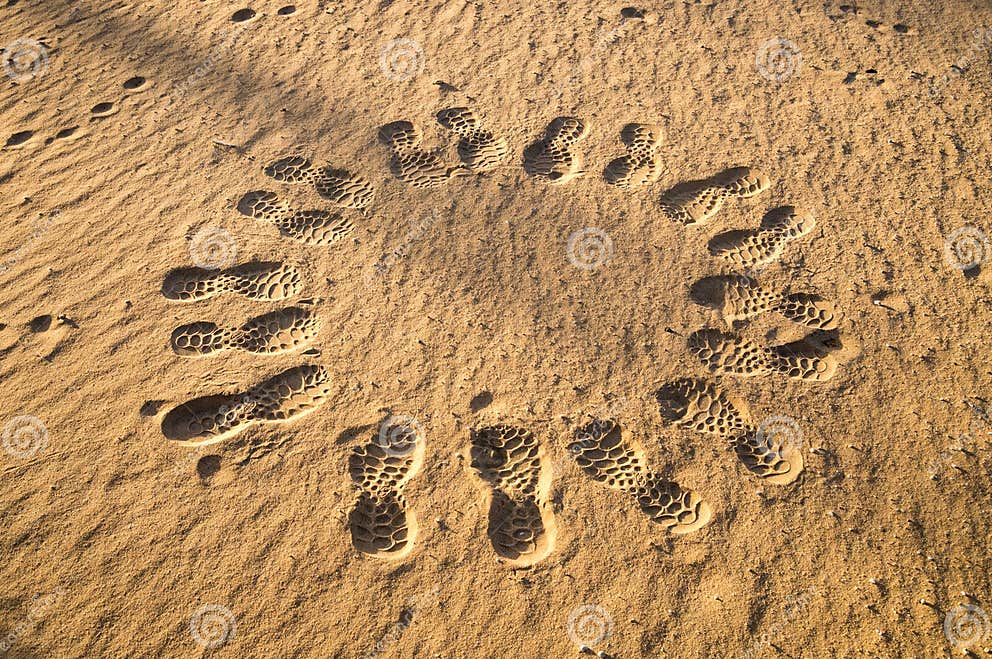Circle of Footprints stock image. Image of tracks, abstract - 31213227