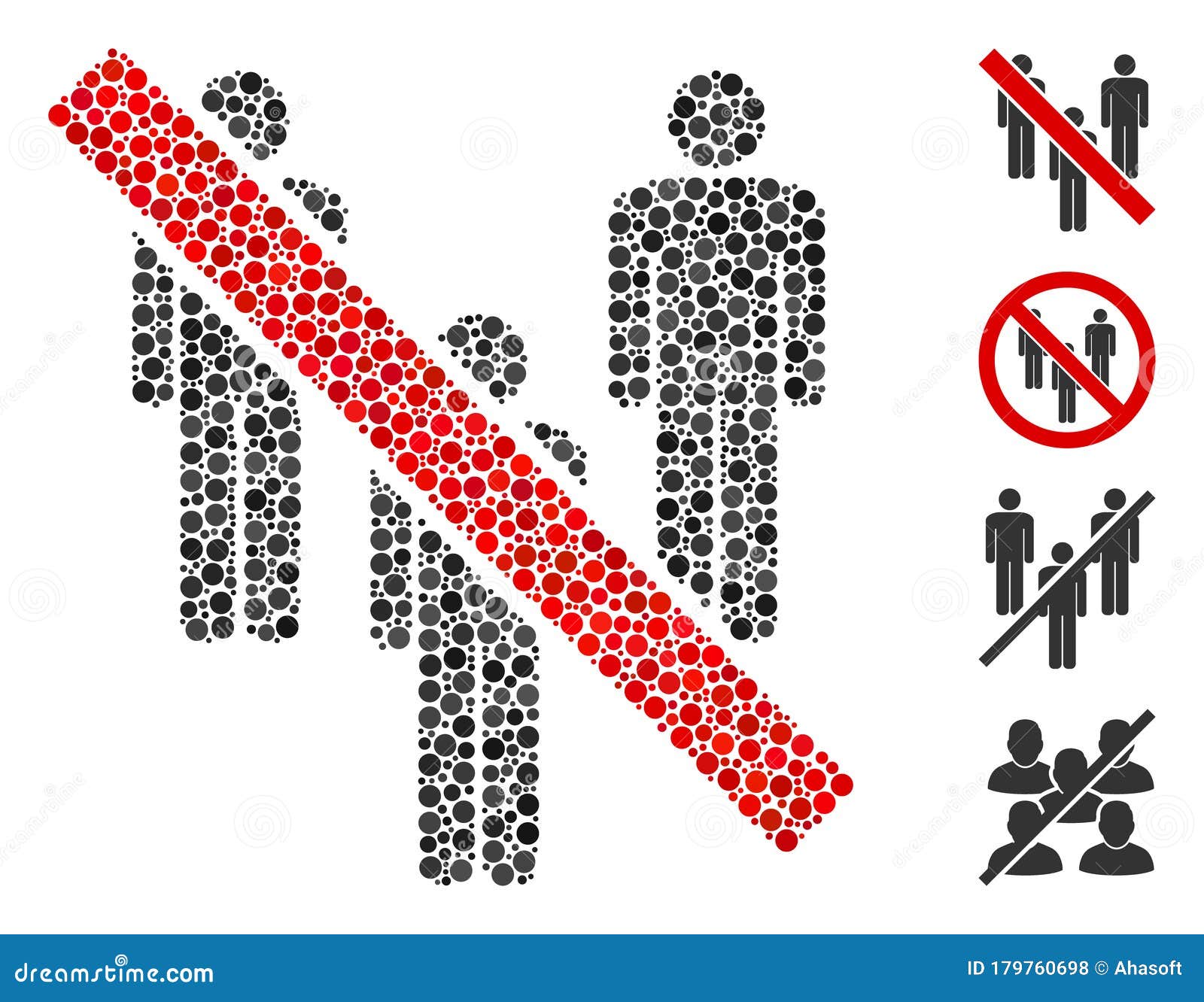 Circle Forbidden Men Group Icon Mosaic Stock Illustration ...