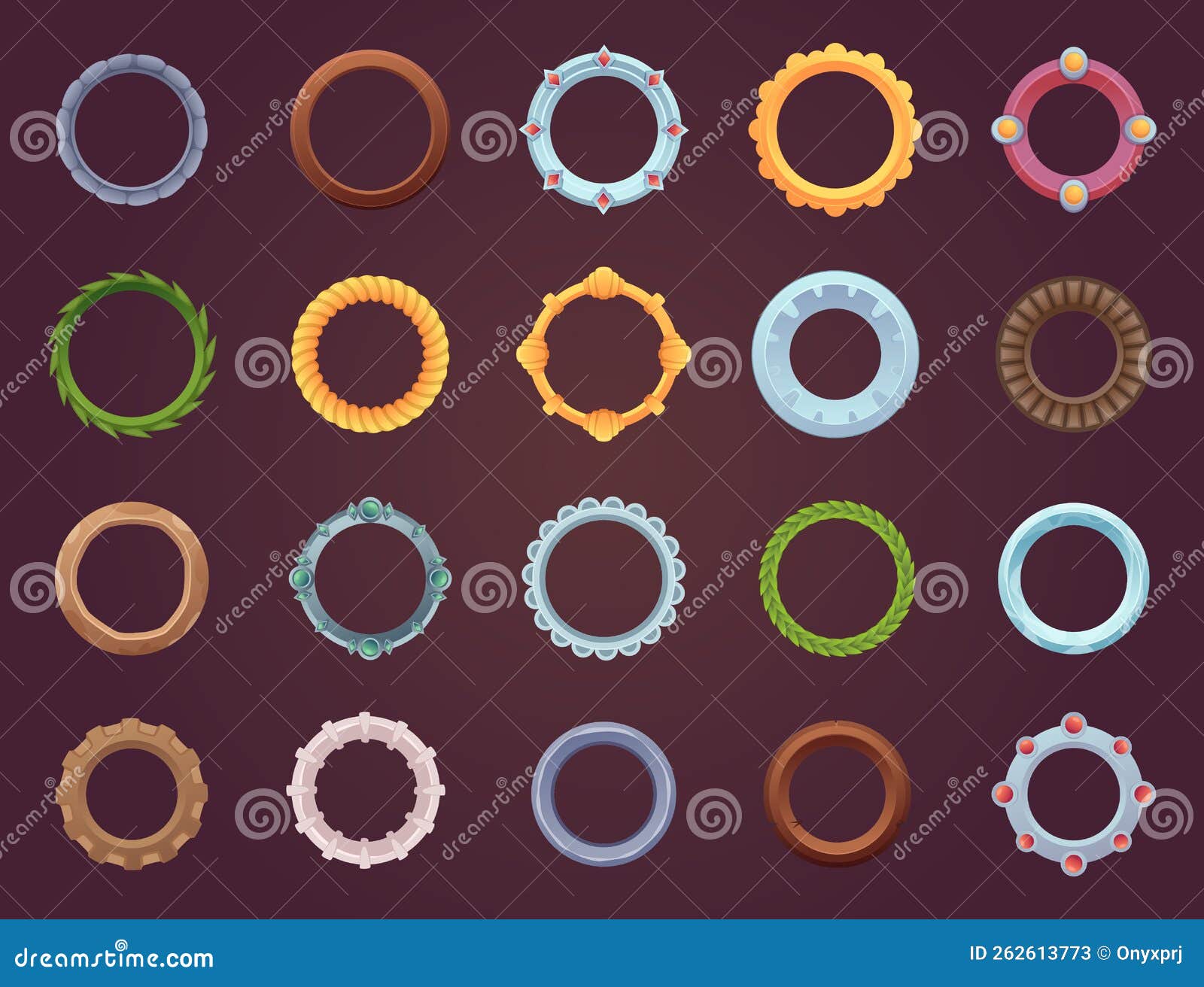 Circle Form for Game. Gui Kit Frames for Game Interfaces Exact Vector ...