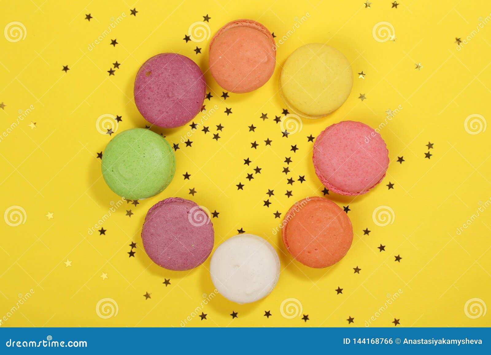 A Circle of Bright Different Macaroons Stock Photo - Image of macaroons ...