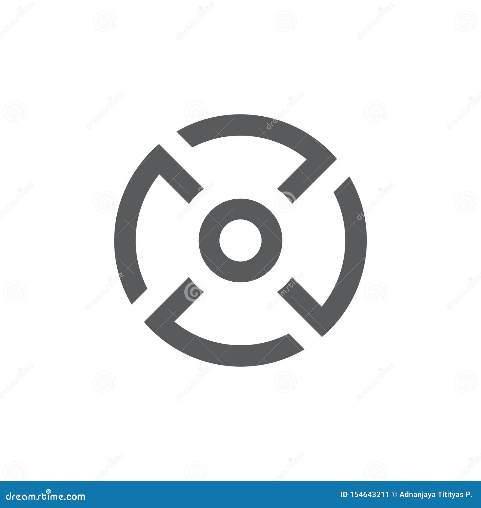 Circle Four Arrows Geometric Logo Vector Stock Vector - Illustration of ...