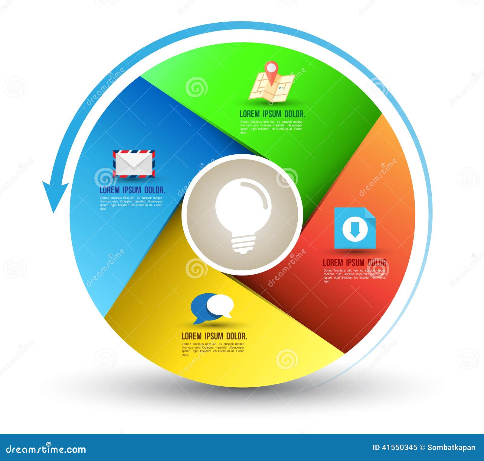 Circle Four Step with Icons Template Stock Vector - Illustration of ...