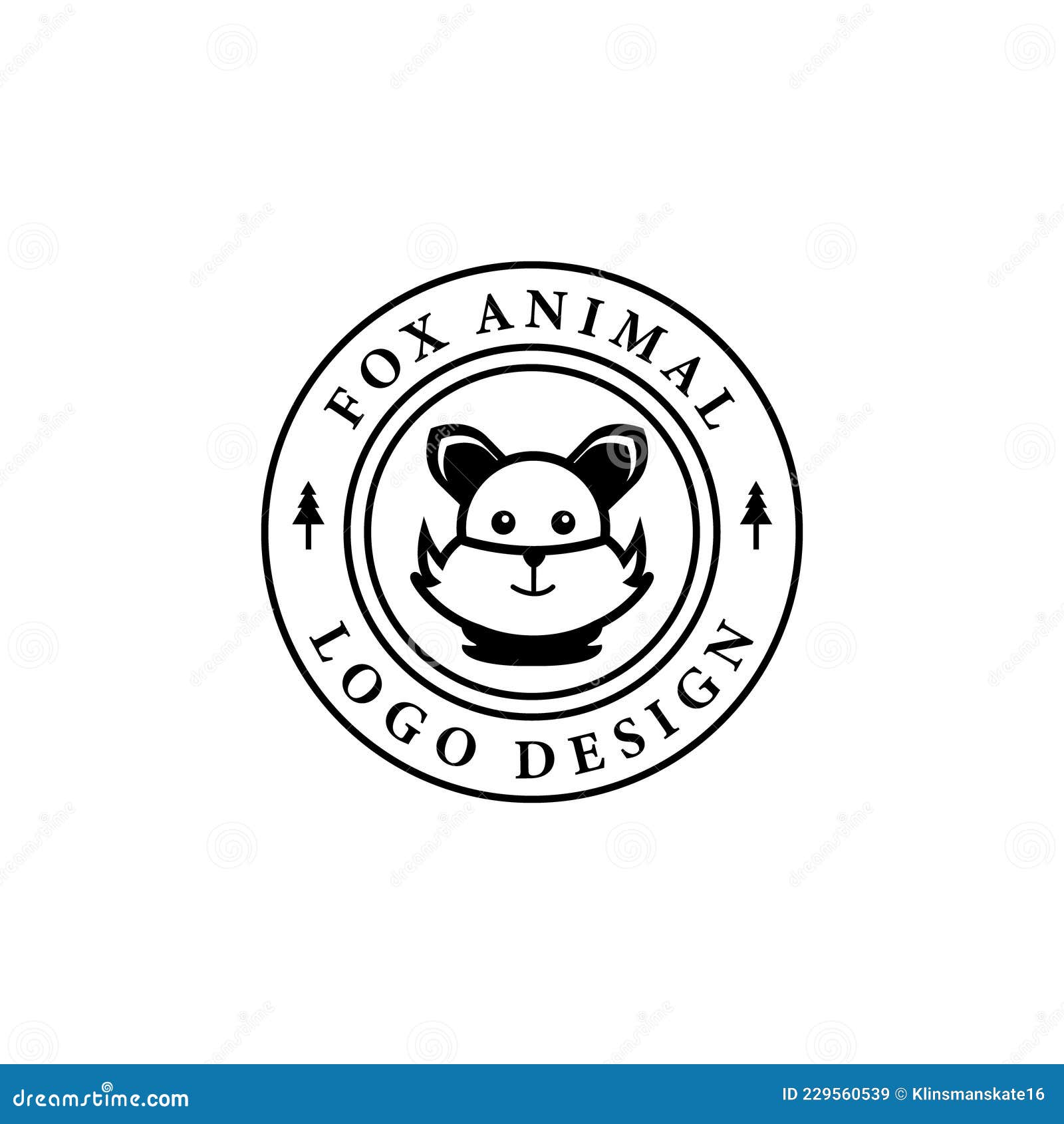 Circle Fox Logo Design Template Stock Vector - Illustration of symbol ...