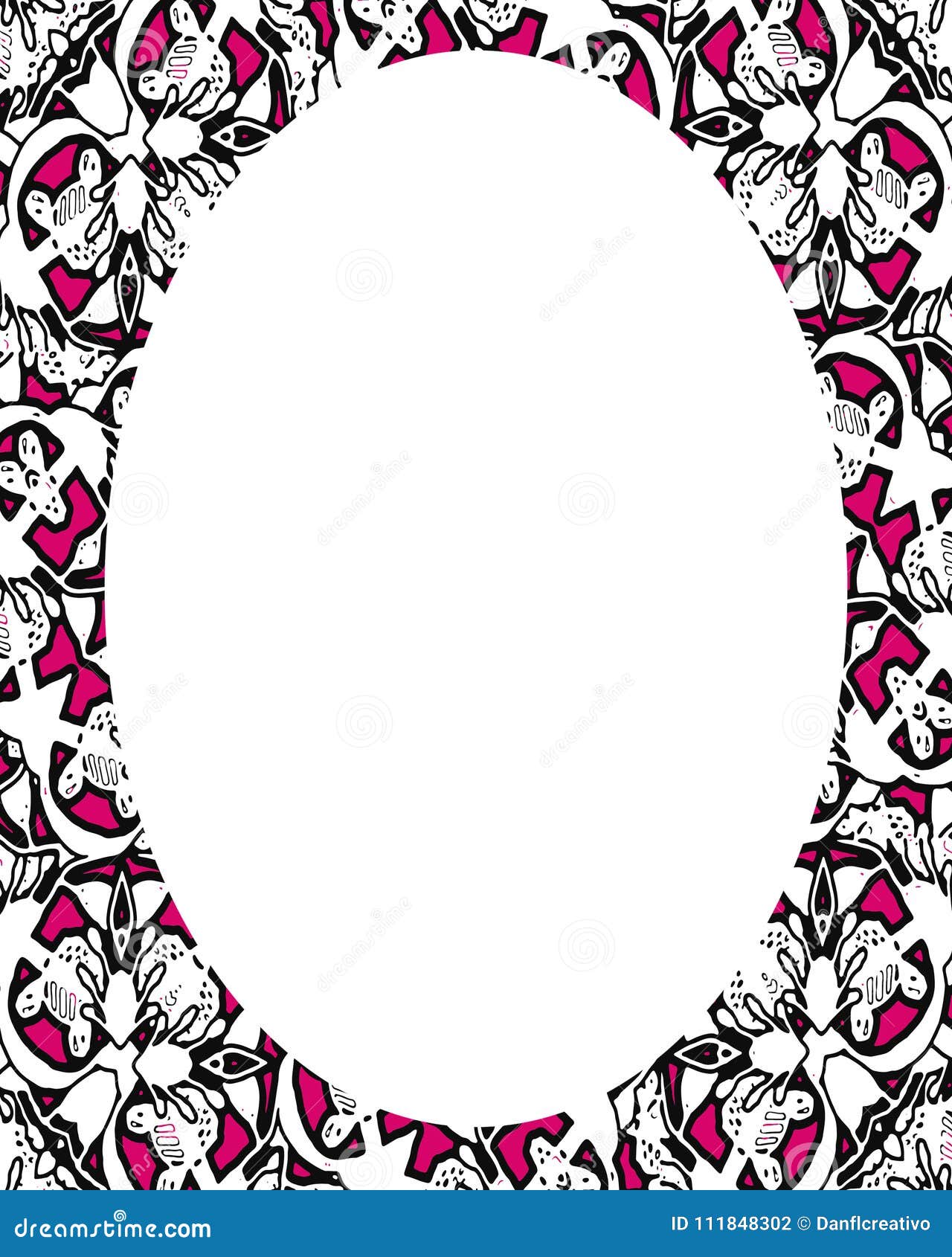 Circle Frame Background with Decorated Borders Stock Illustration ...