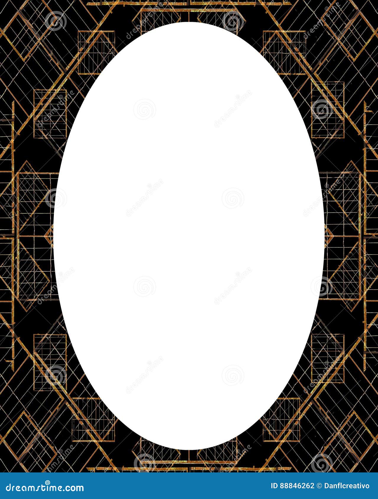 Circle Frame Background with Geometric Borders Stock Illustration ...