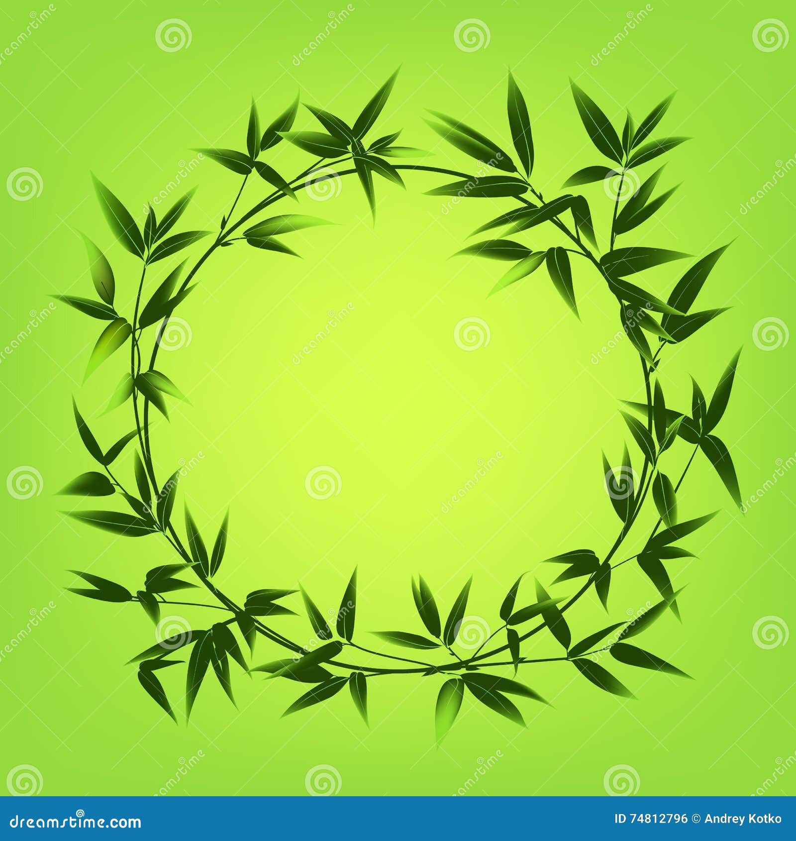 Circle frame of bamboo. stock vector. Illustration of graphic - 74812796