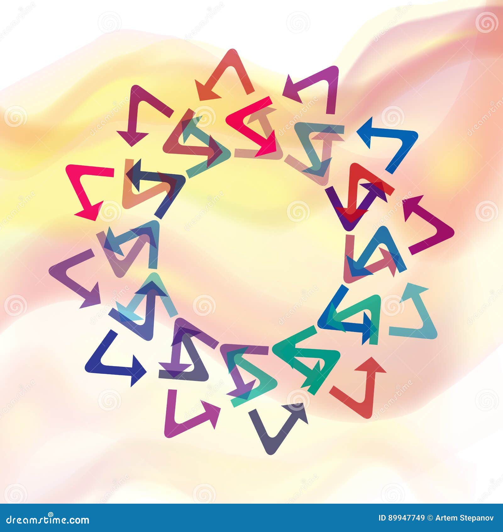 Circle Frame or Border Made of Arrow Symbols Stock Illustration ...