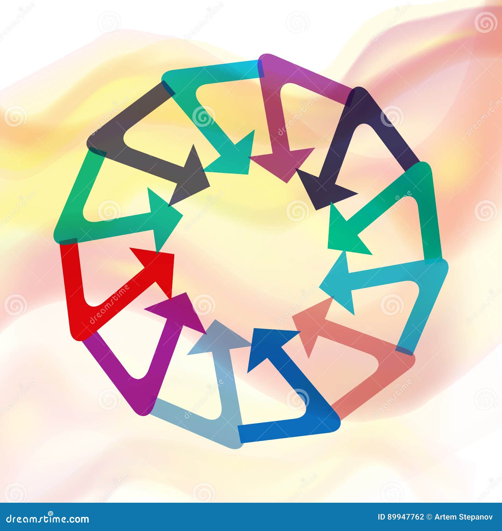 Circle Frame or Border Made of Arrow Symbols Stock Illustration ...