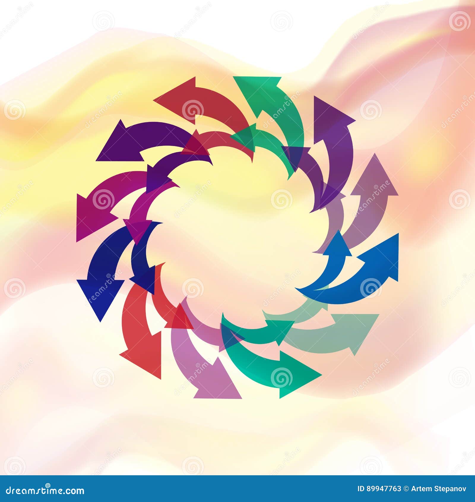 Circle Frame or Border Made of Arrow Symbols Stock Illustration ...