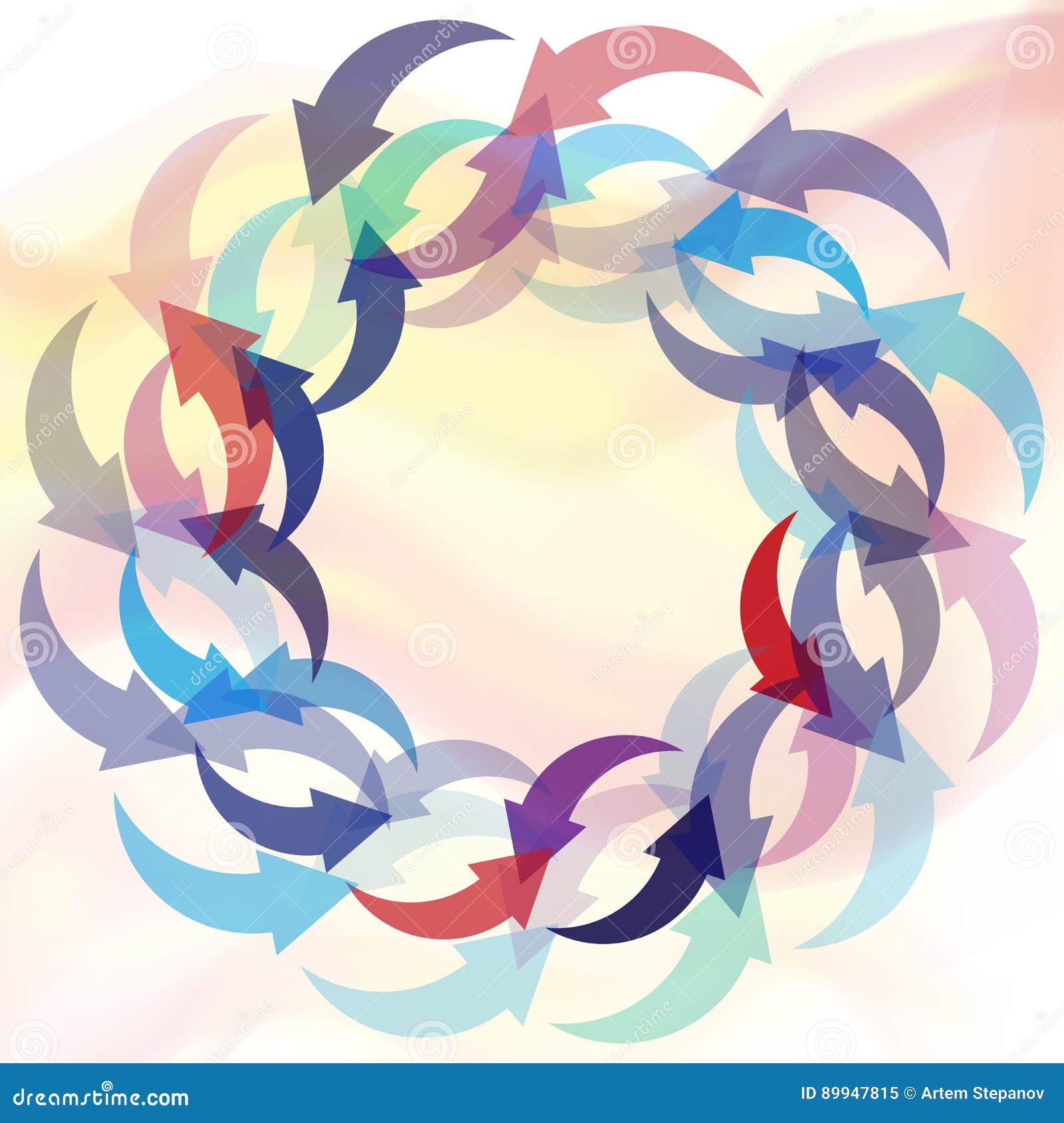 Circle Frame or Border Made of Arrow Symbols Stock Illustration ...