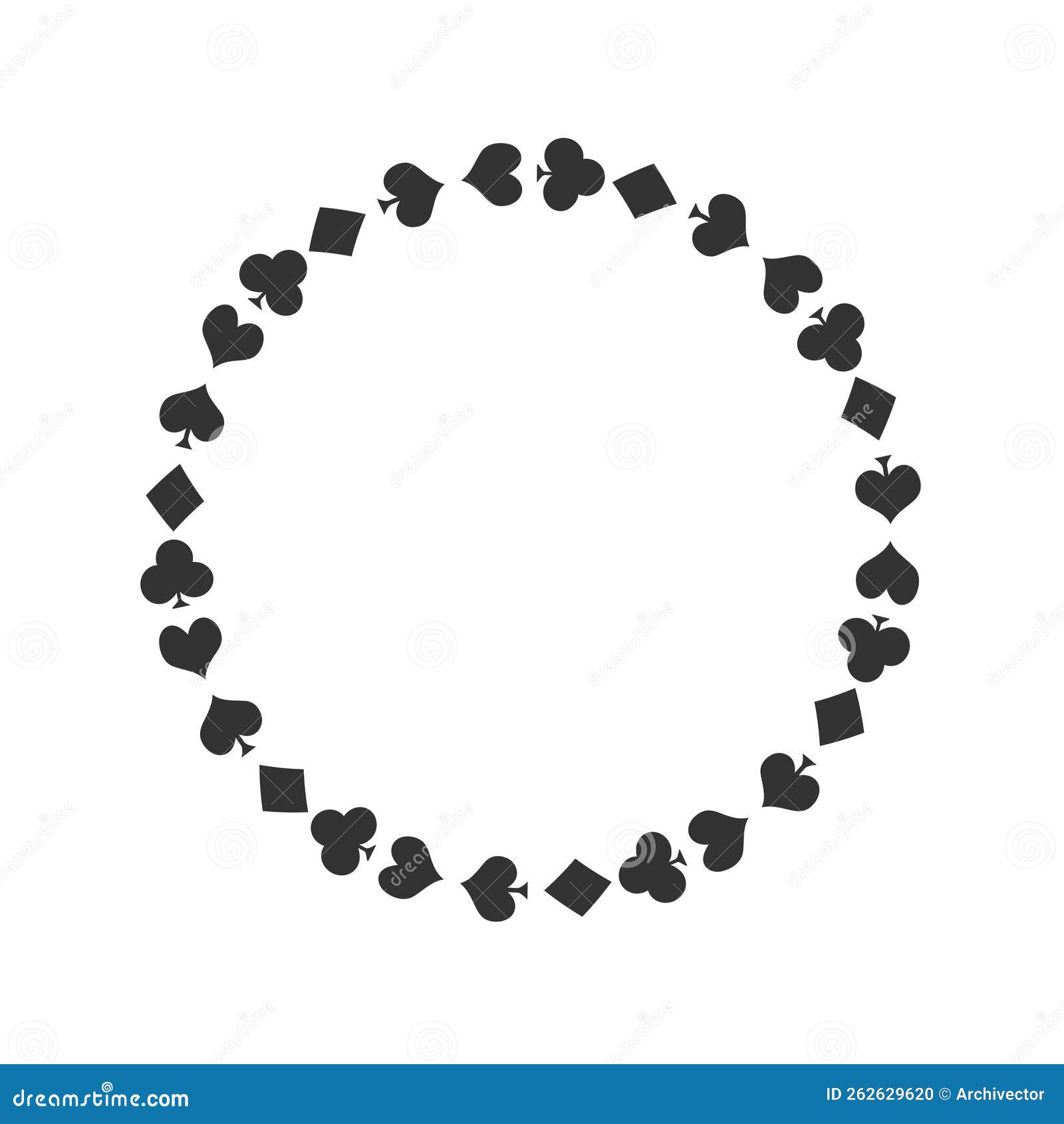 Circle Frame from Card Suits Graphic Background Stock Vector ...