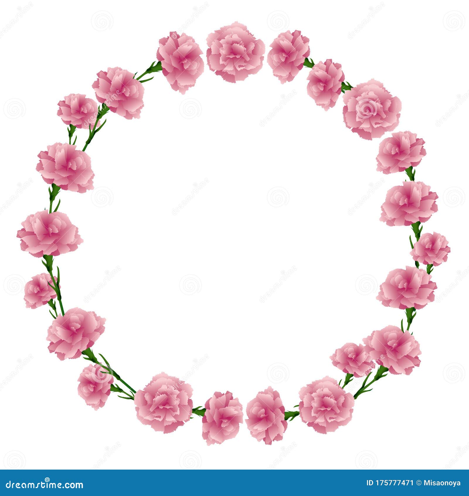 Circle Frame of Carnations Illustration Stock Illustration ...
