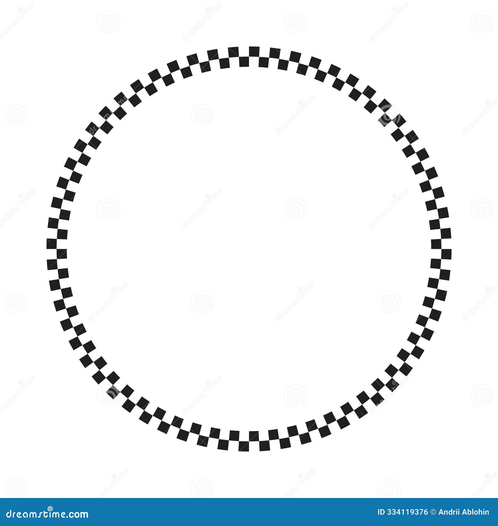 Circle Frame with Checkered Print. Round Vignette with Checkerboard ...