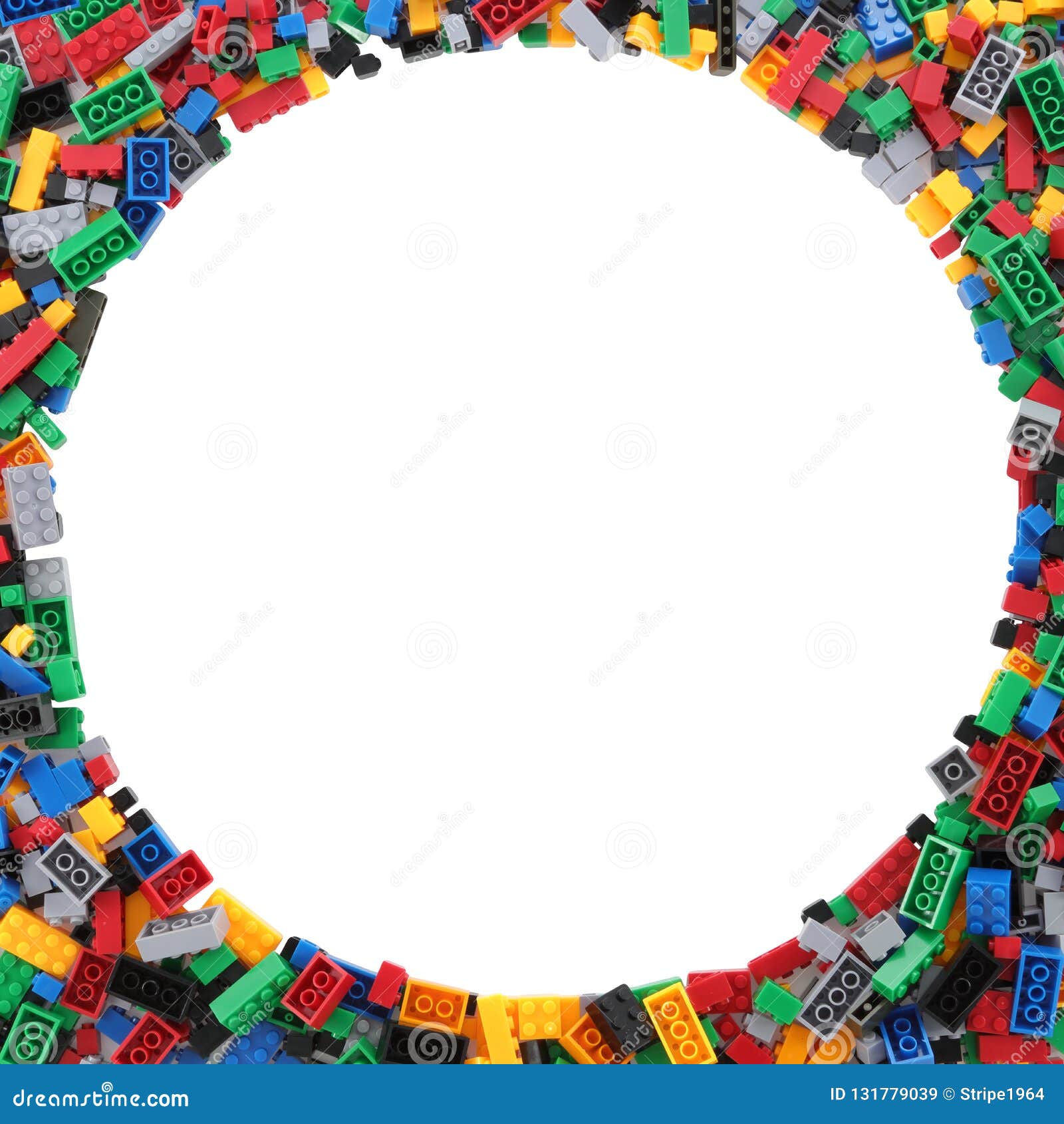 Circle Frame of Child`s Building Blocks with Clipping Path Stock Image ...