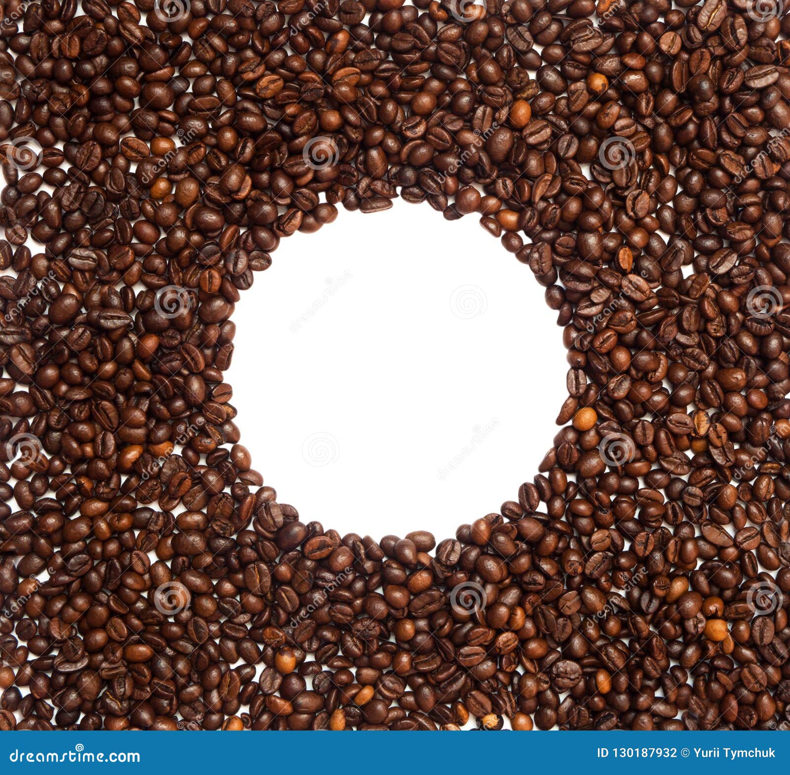 Circle Frame of Coffee Beans Isolated on White . Coffee Beans ...