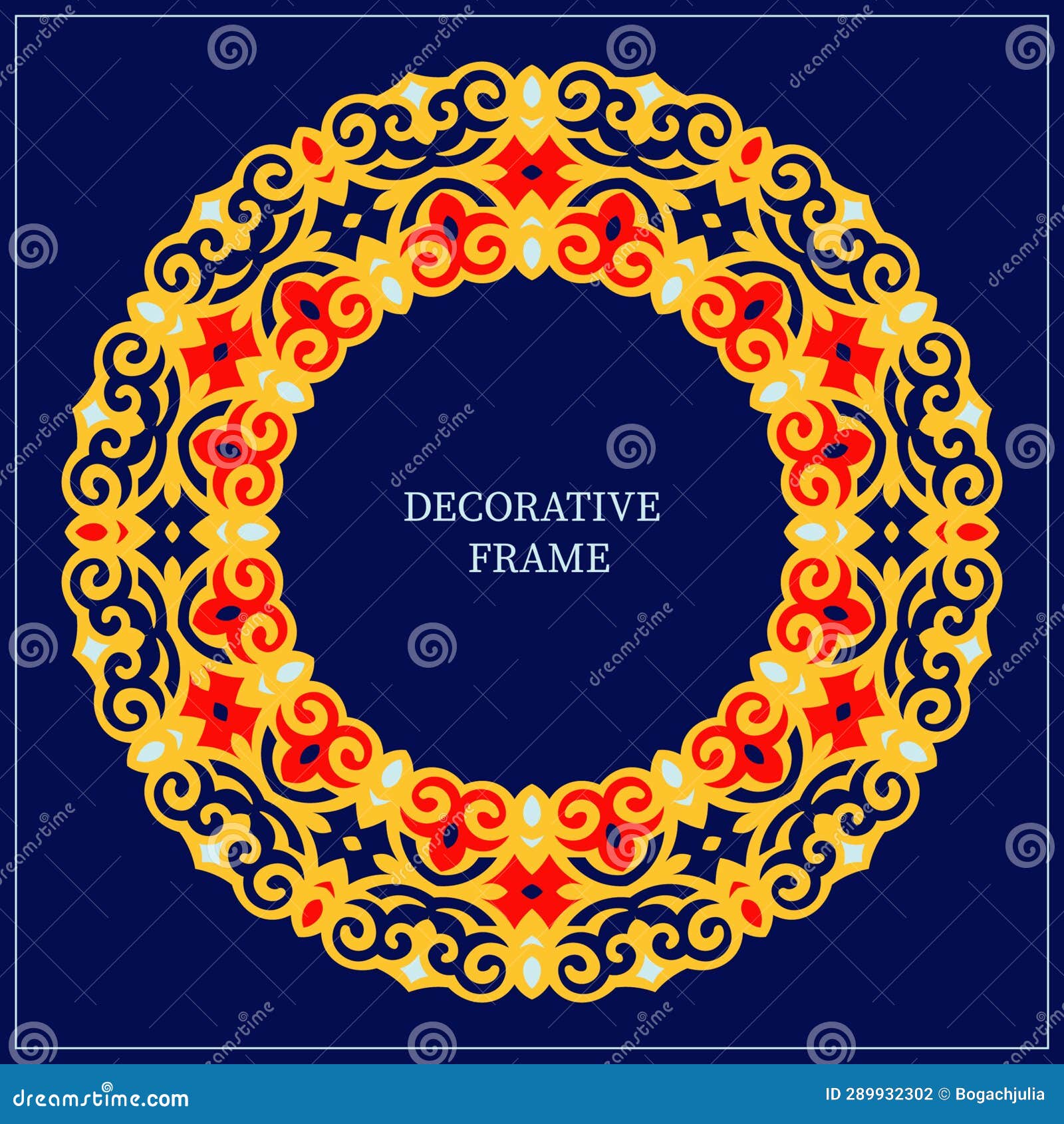 Circle Frame with Colored Pattern Stock Vector - Illustration of motive ...