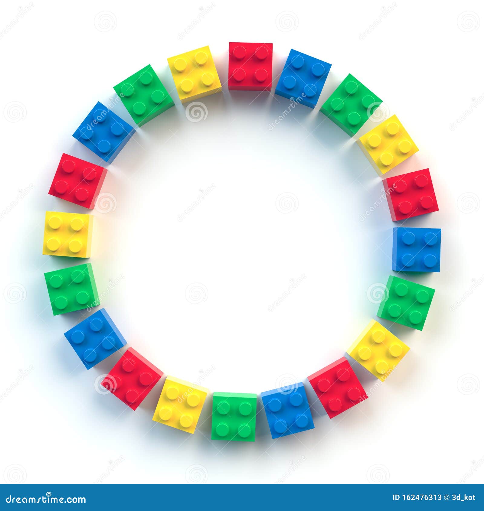 Circle Frame of Colored Toy Bricks Stock Image - Image of game, leisure ...