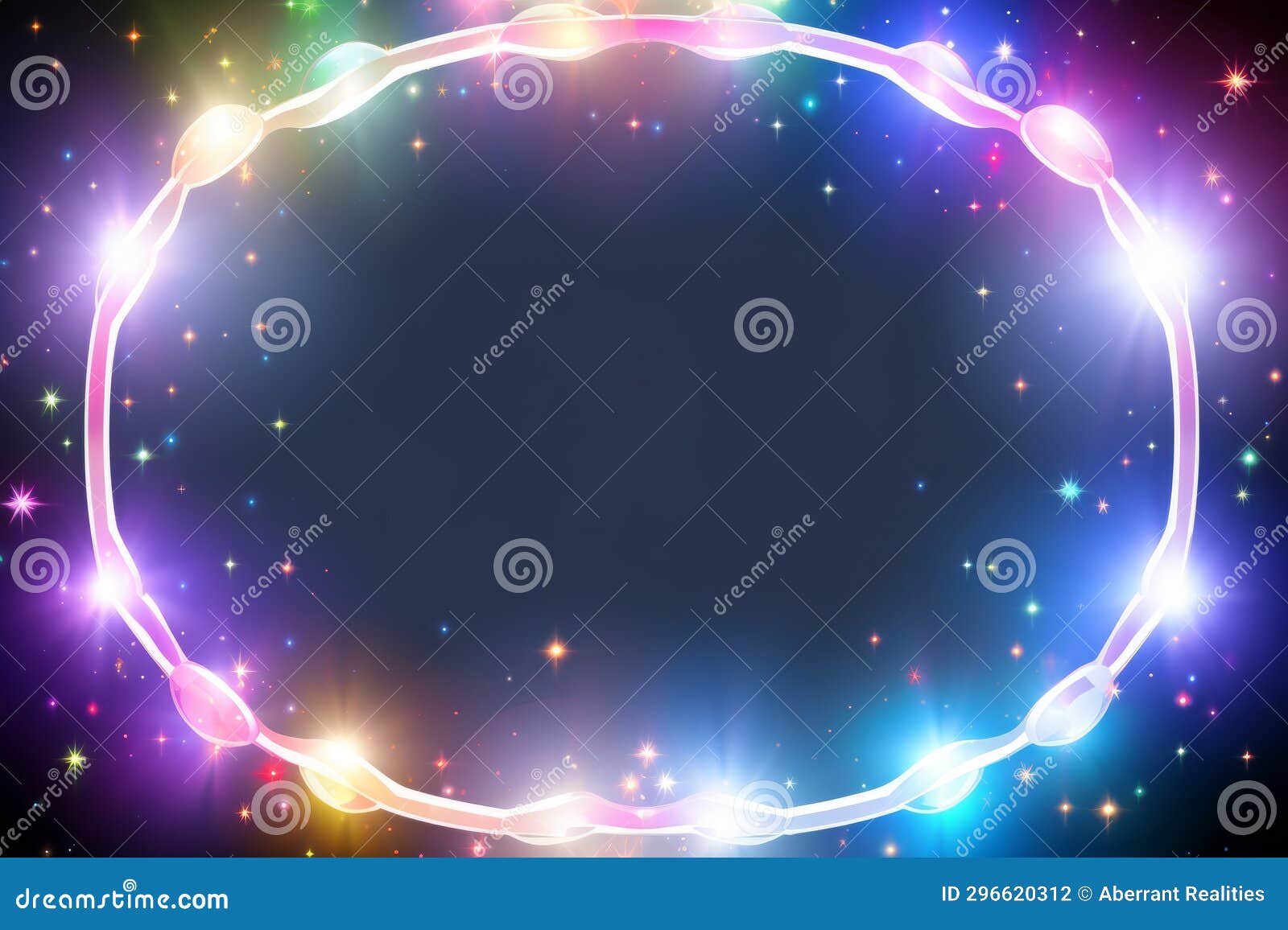 A Circle Frame with Colorful Lights on a Black Background Stock ...