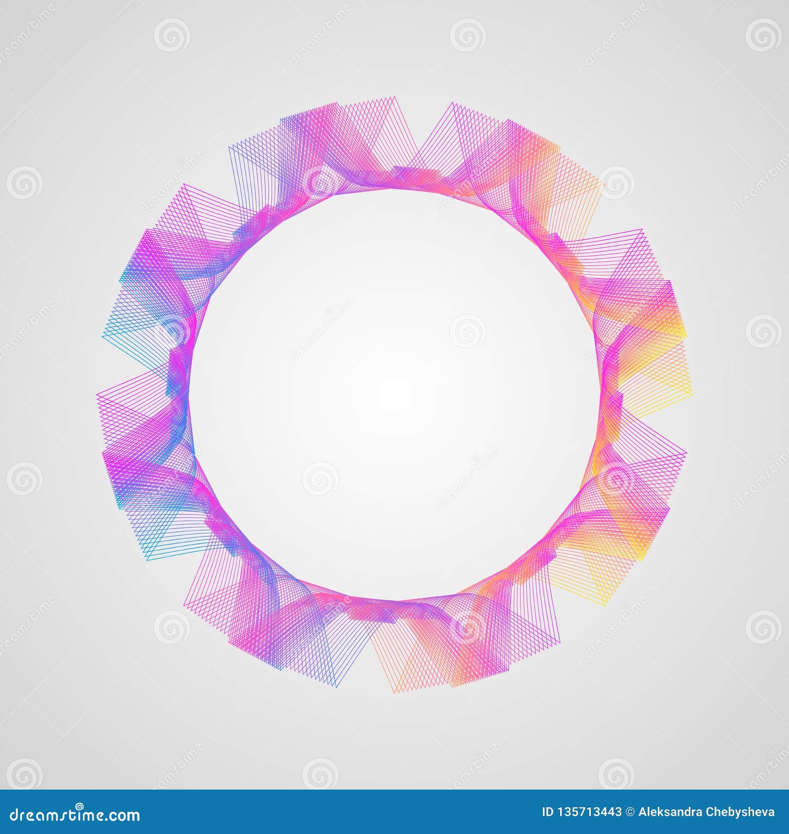 Circle Frame. Colorful Wave-shaped Bright Gradient Frame Stock ...