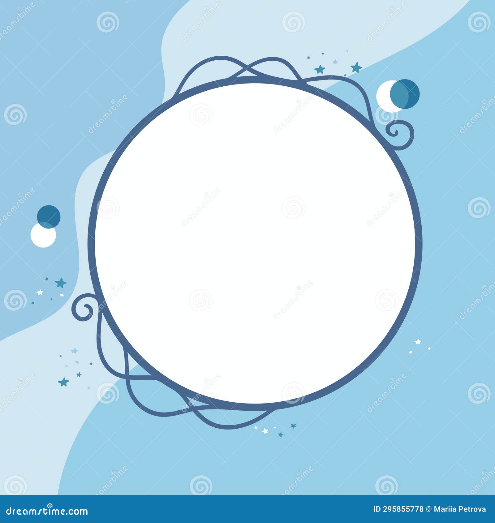 Circle Frame with Copy Space for Text or Photo. Simple Template ...