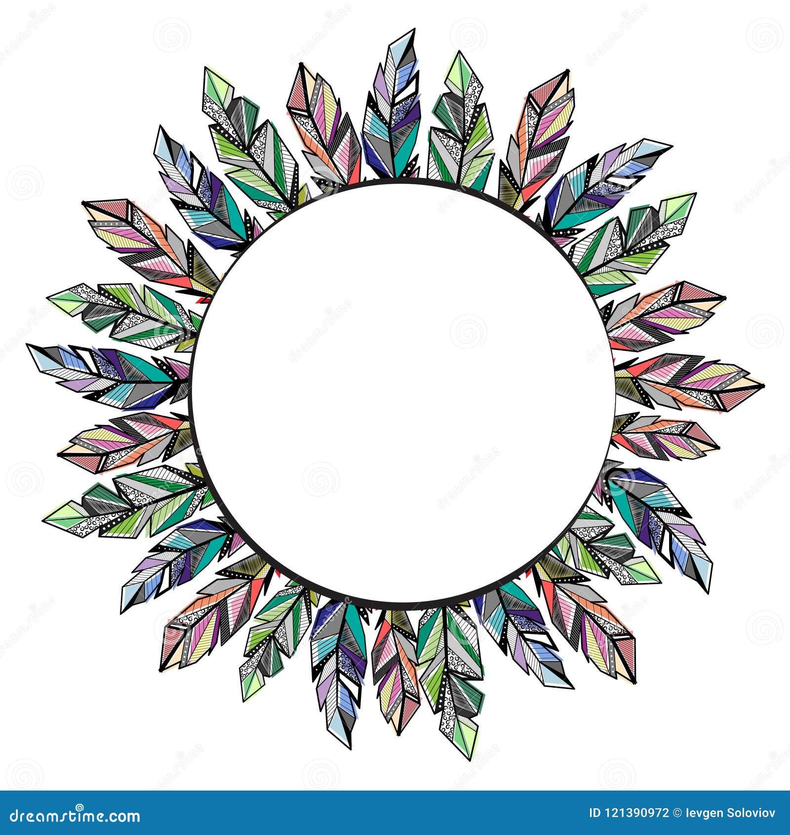 Feathers Circle Frame Background Stock Vector - Illustration of ...
