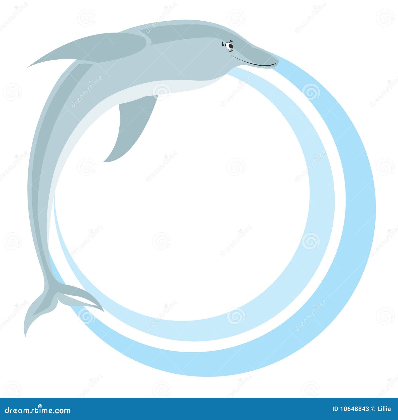 Circle frame with dolphin stock vector. Illustration of frame - 10648843