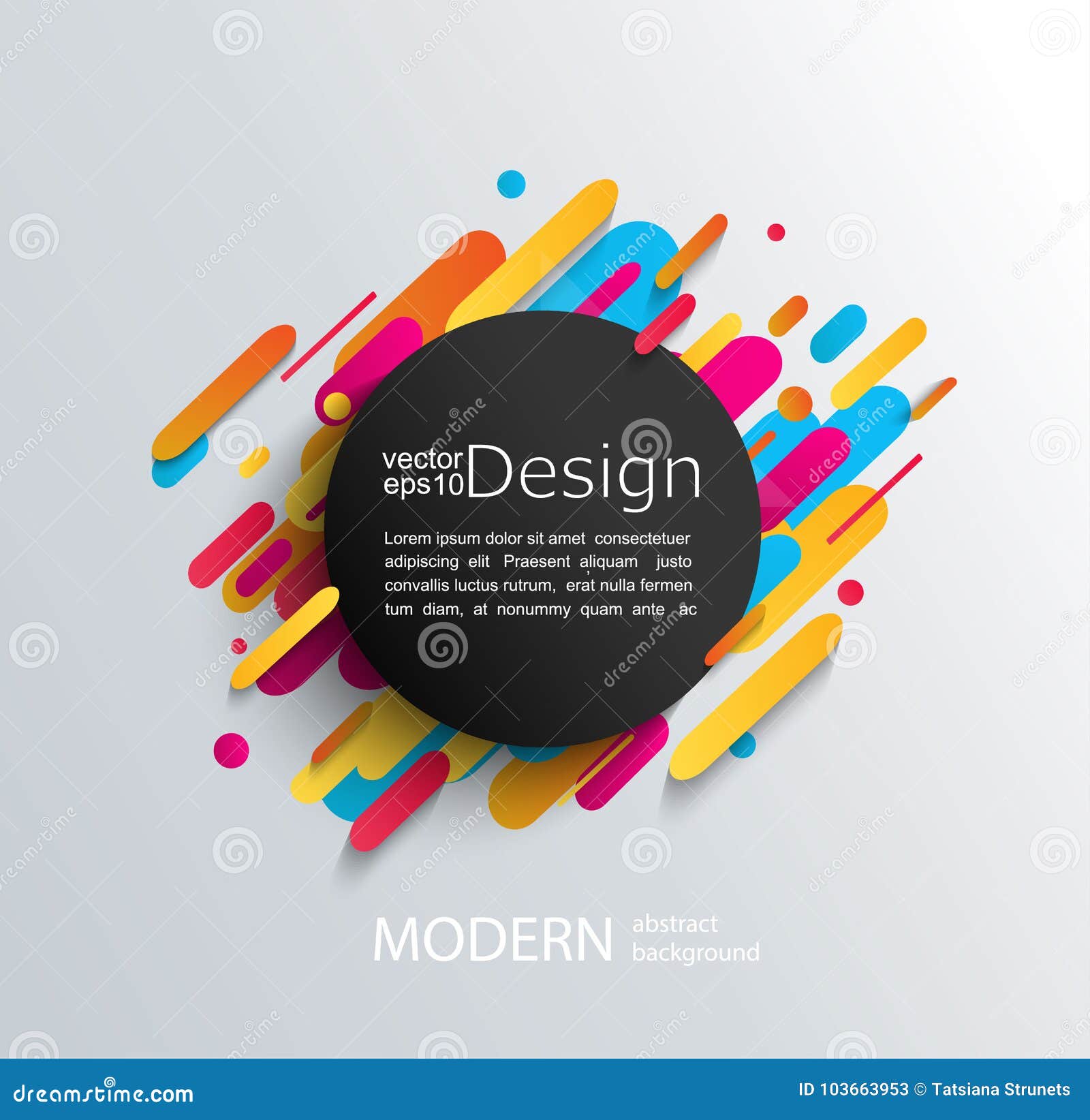 Circle Frame with Modern Abstraction Background. Stock Vector ...