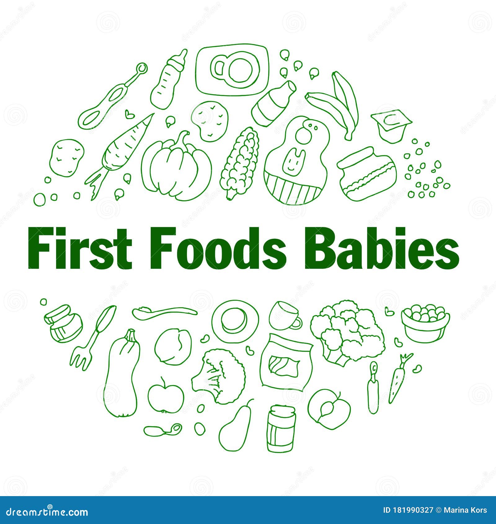 Circle Frame Filled with Objects for Complementary Feeding of Infants ...