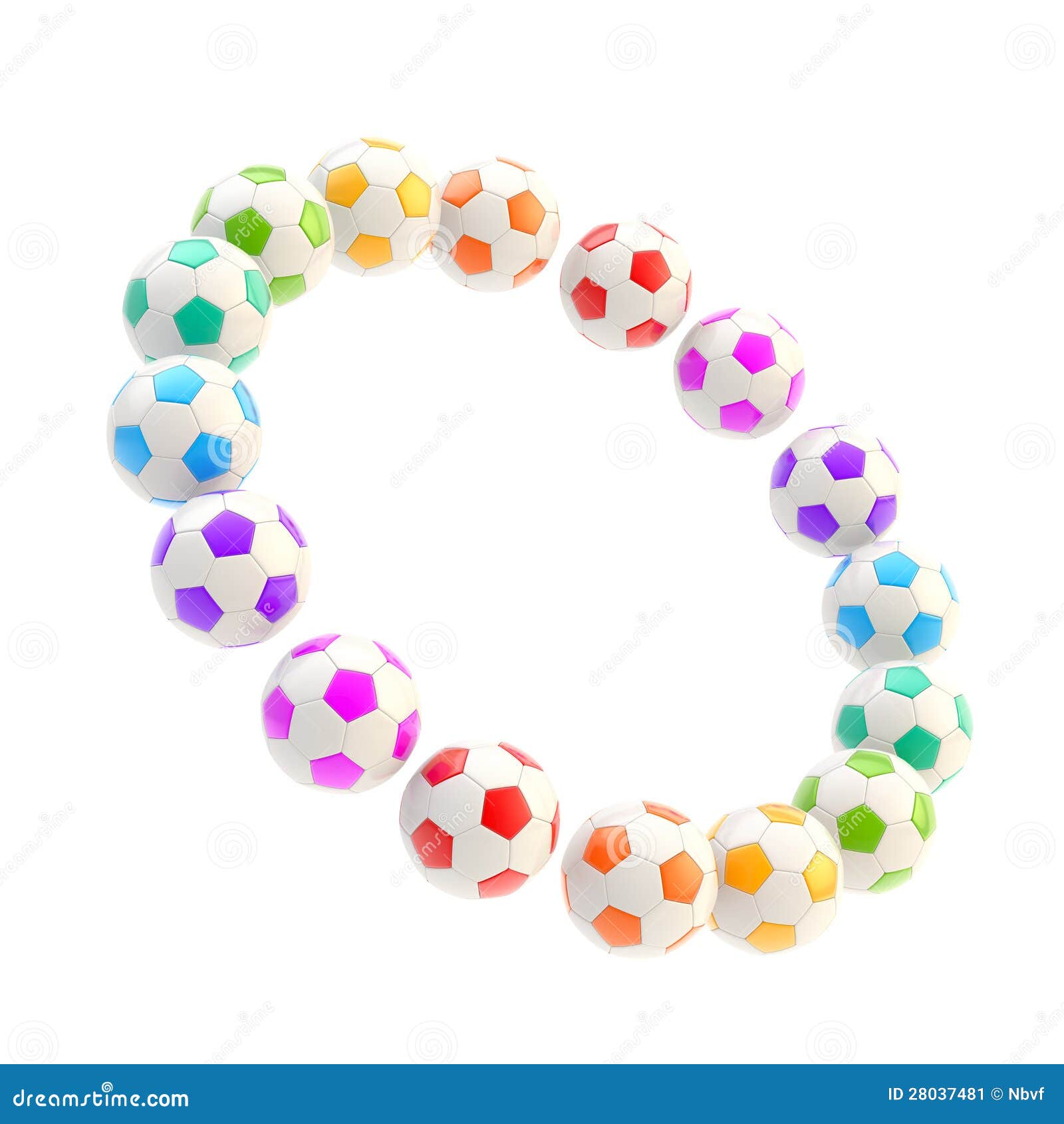 Circle Frame of Football Soccer Balls Stock Illustration - Illustration ...