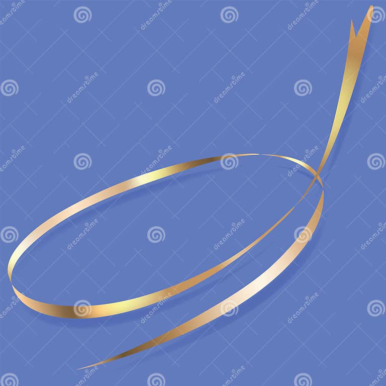 Circle Frame of Gold Ribbon with Glitter Light Effect Element Stock ...