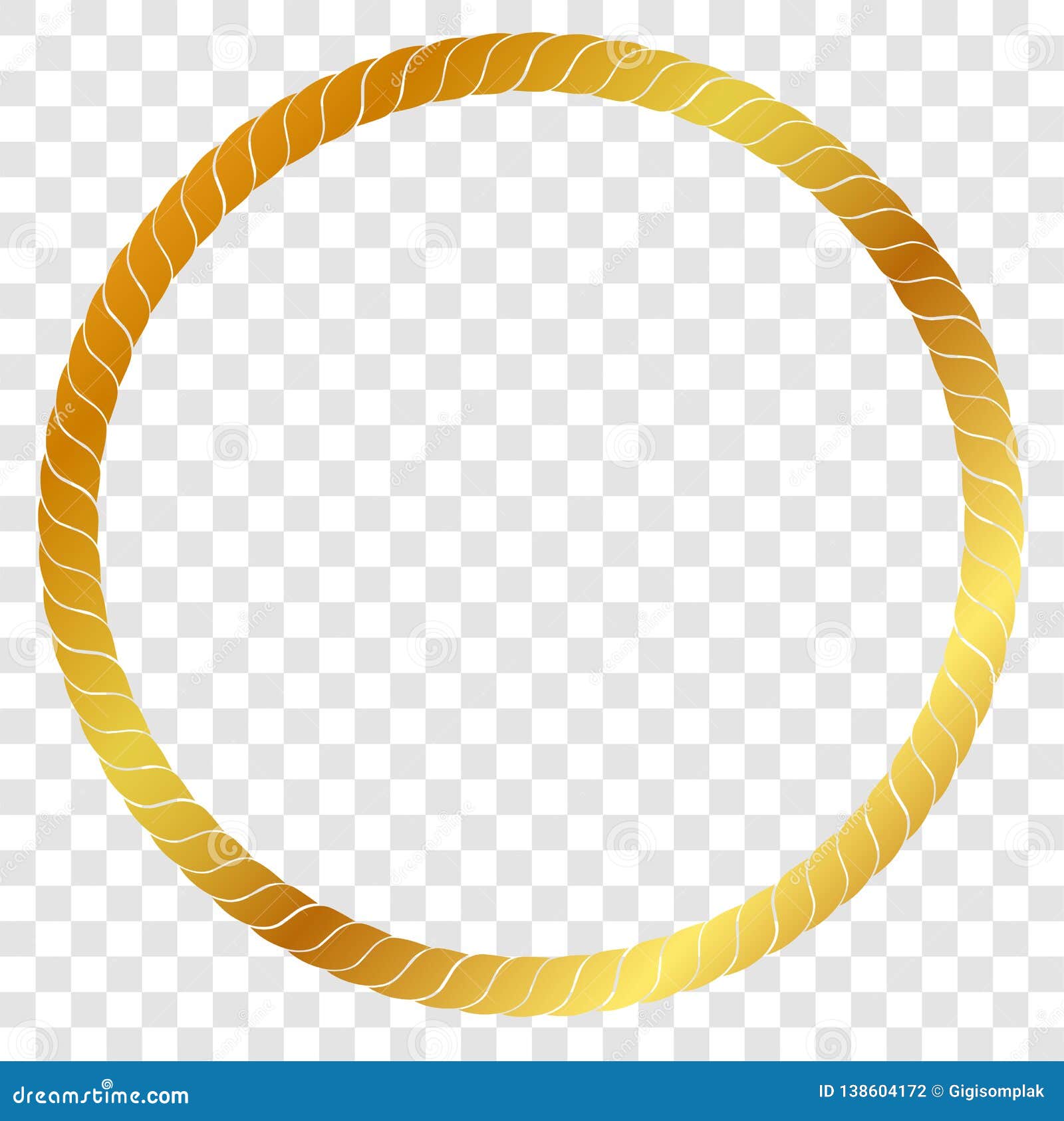 Vector Circle Frame from Golden Rope for Your Element Design at ...