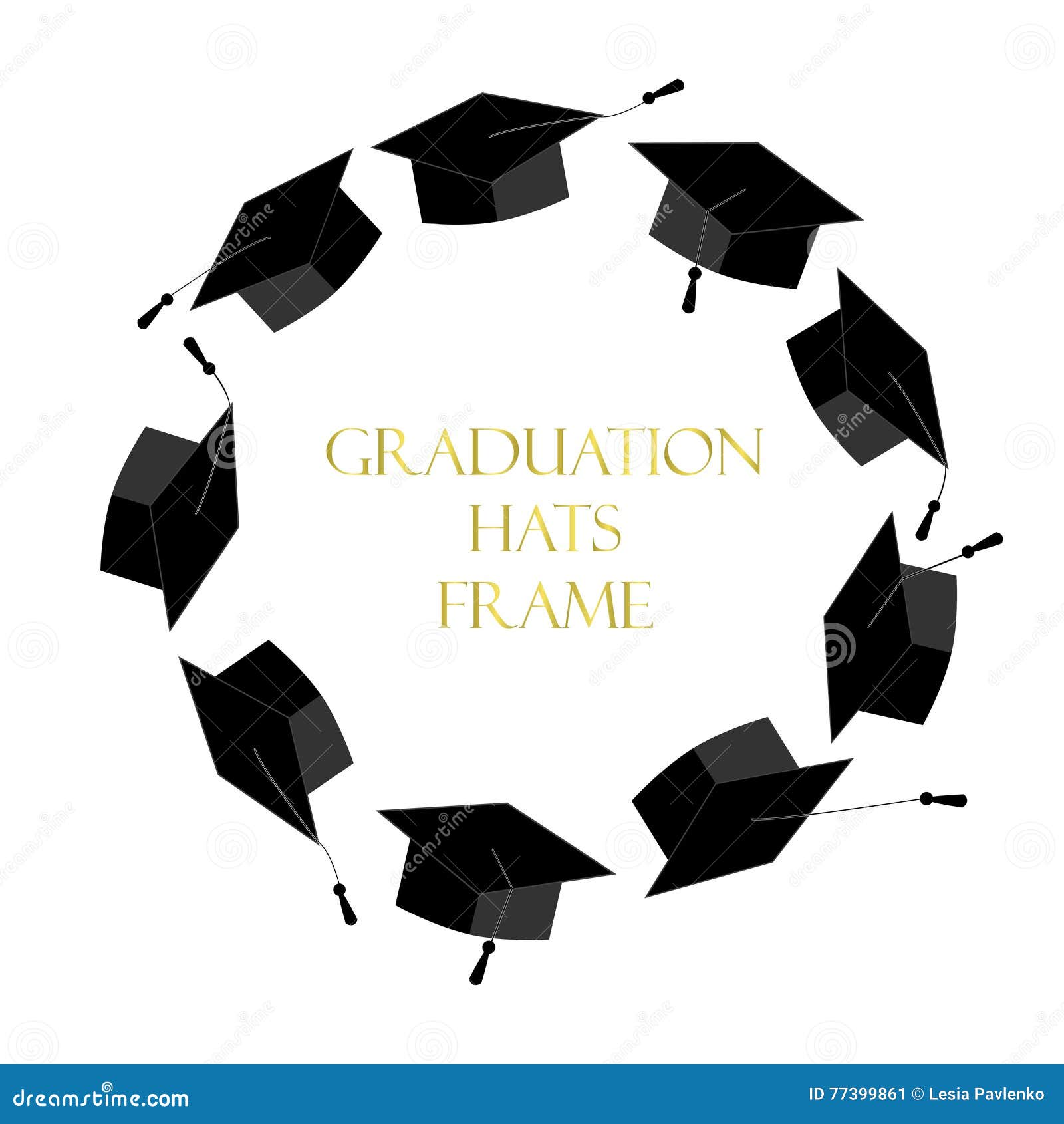 Circle Frame from Graduation Caps. Graduate Background Stock ...