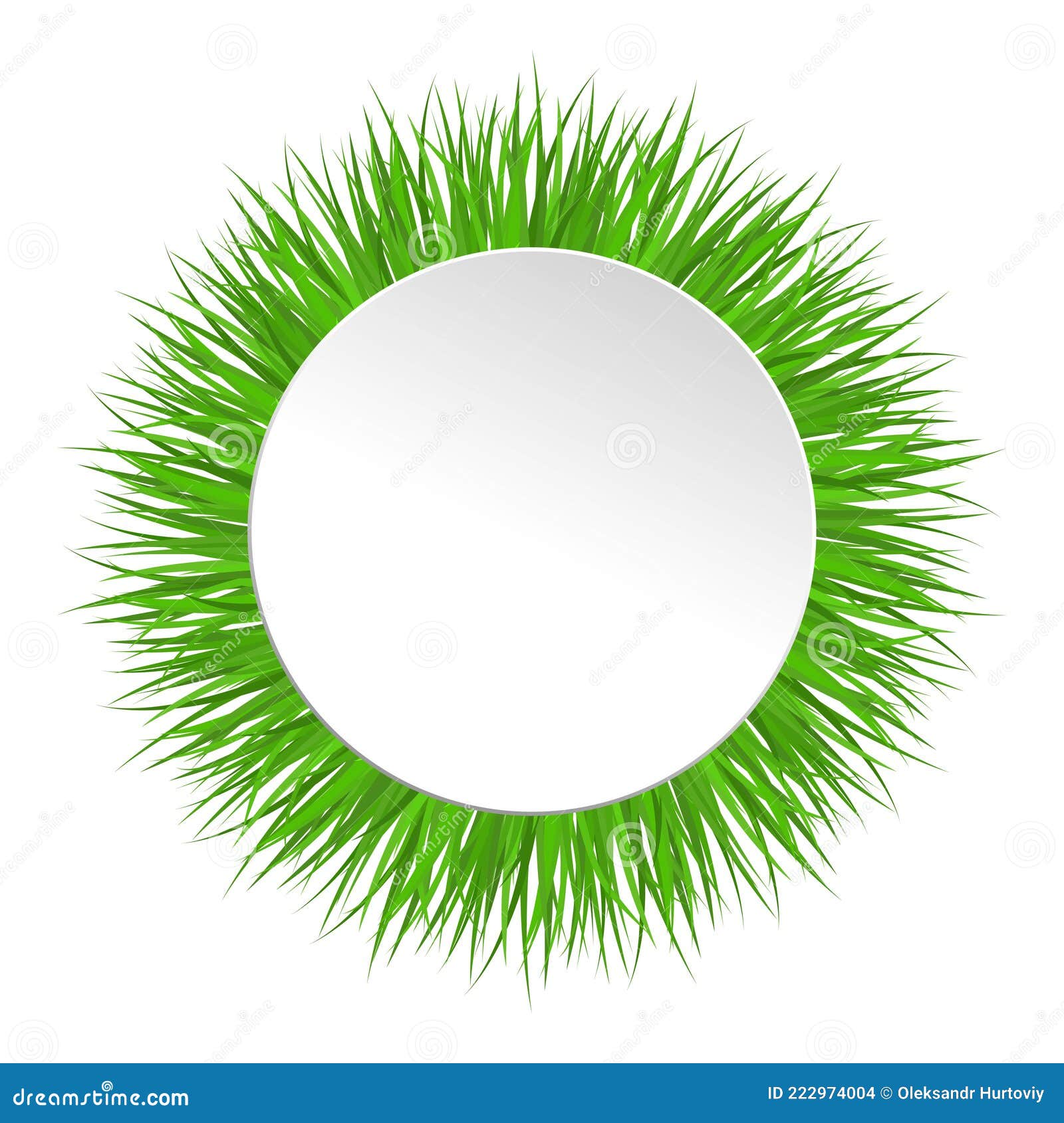Circle Frame with Green Grass. Fresh Spring, Summer Grass, Eco-friendly ...