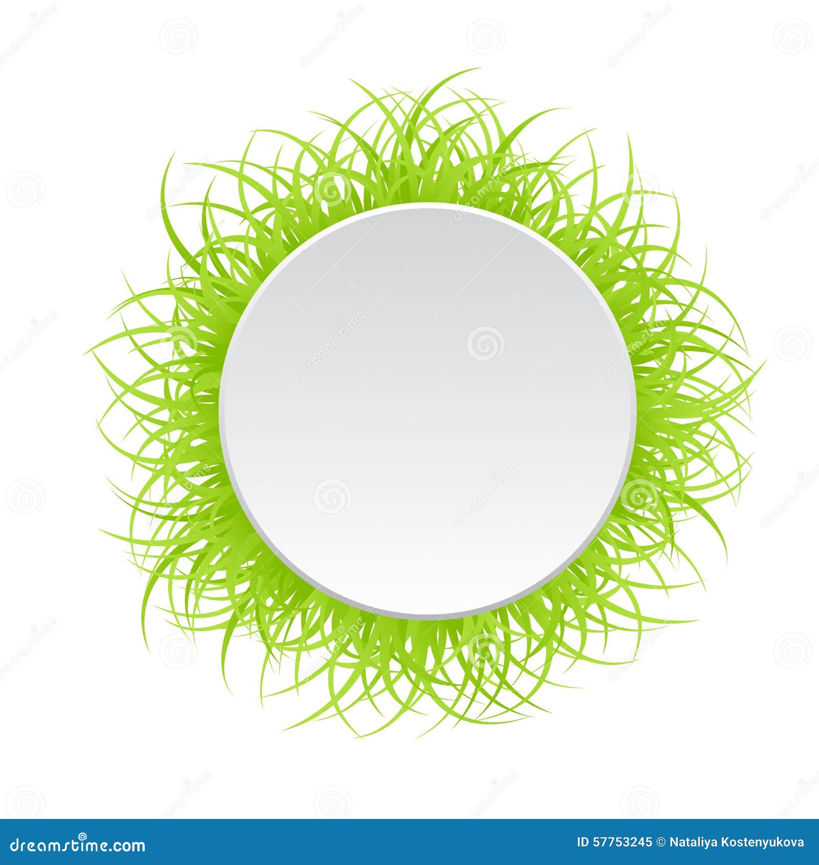Circle Frame with Green Grass Stock Vector - Illustration of vector ...