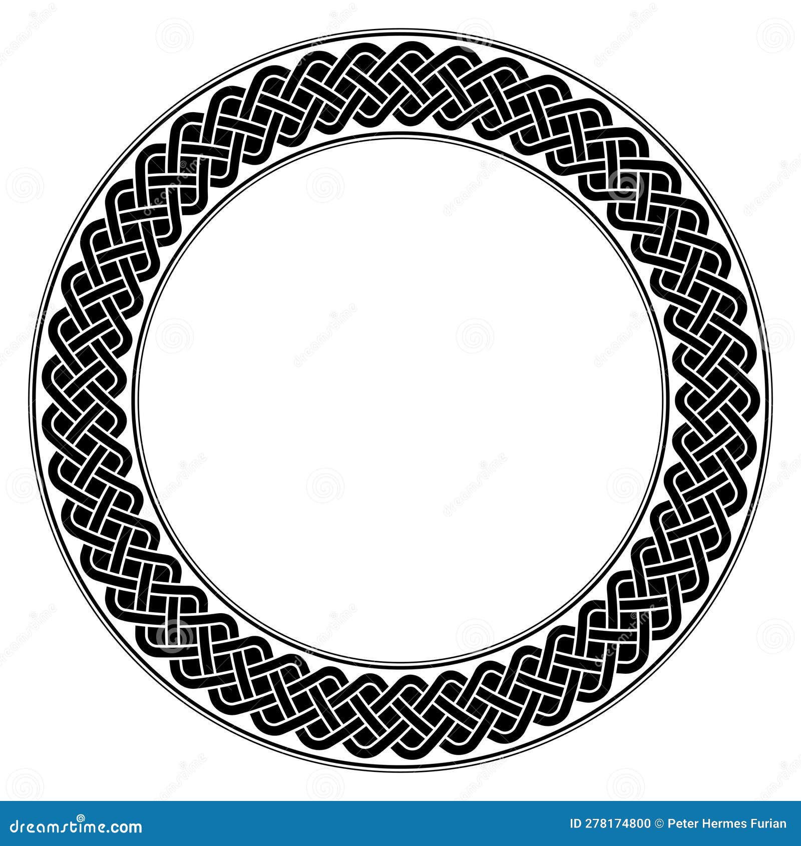 Circle Frame with Guilloche Knot Pattern, Border with Solomons Knot ...