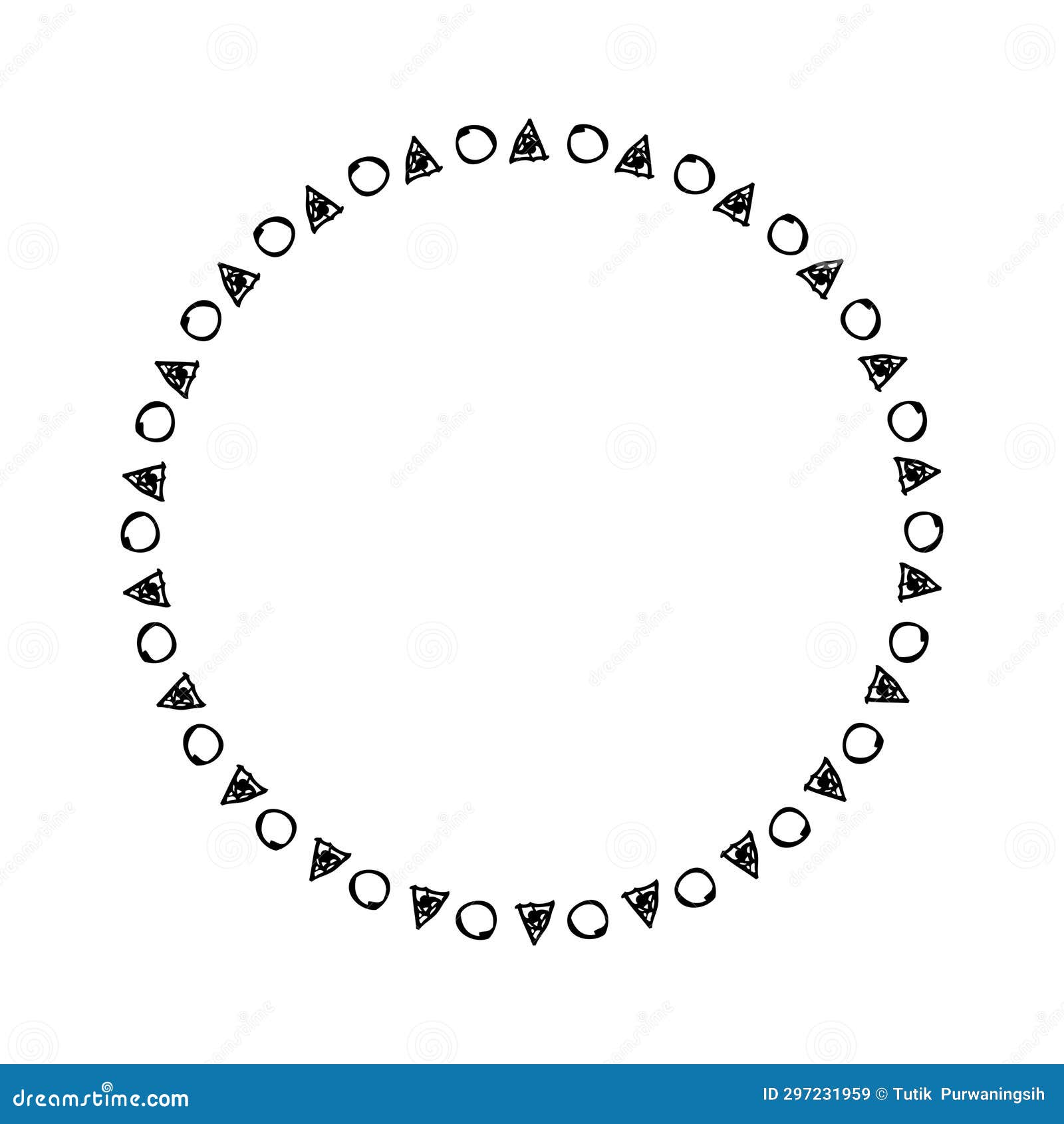 Circle Frame, Hand Draw Sketch Doodle at White Stock Vector ...