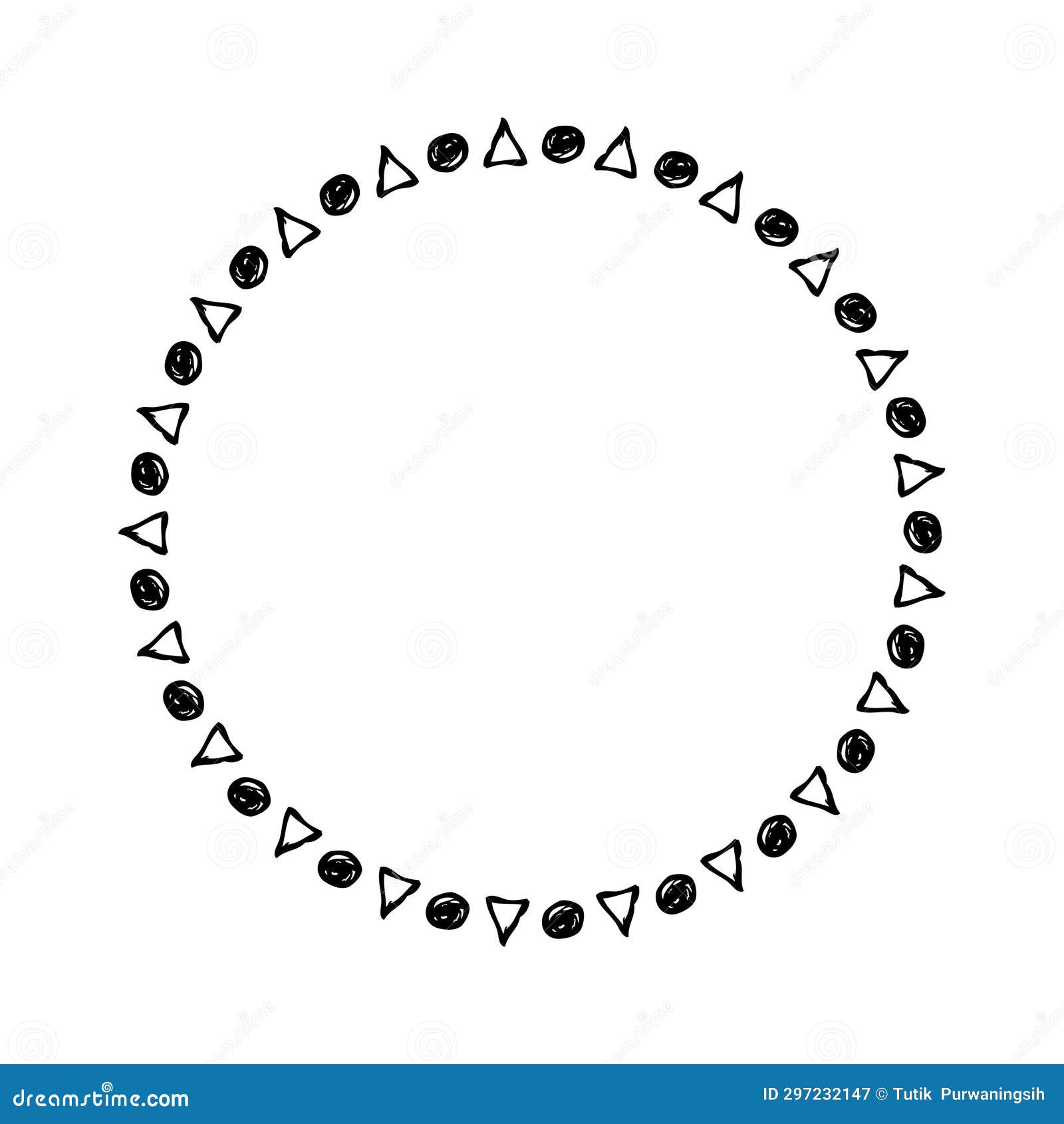 Circle Frame, Hand Draw Sketch Doodle at White Stock Vector ...