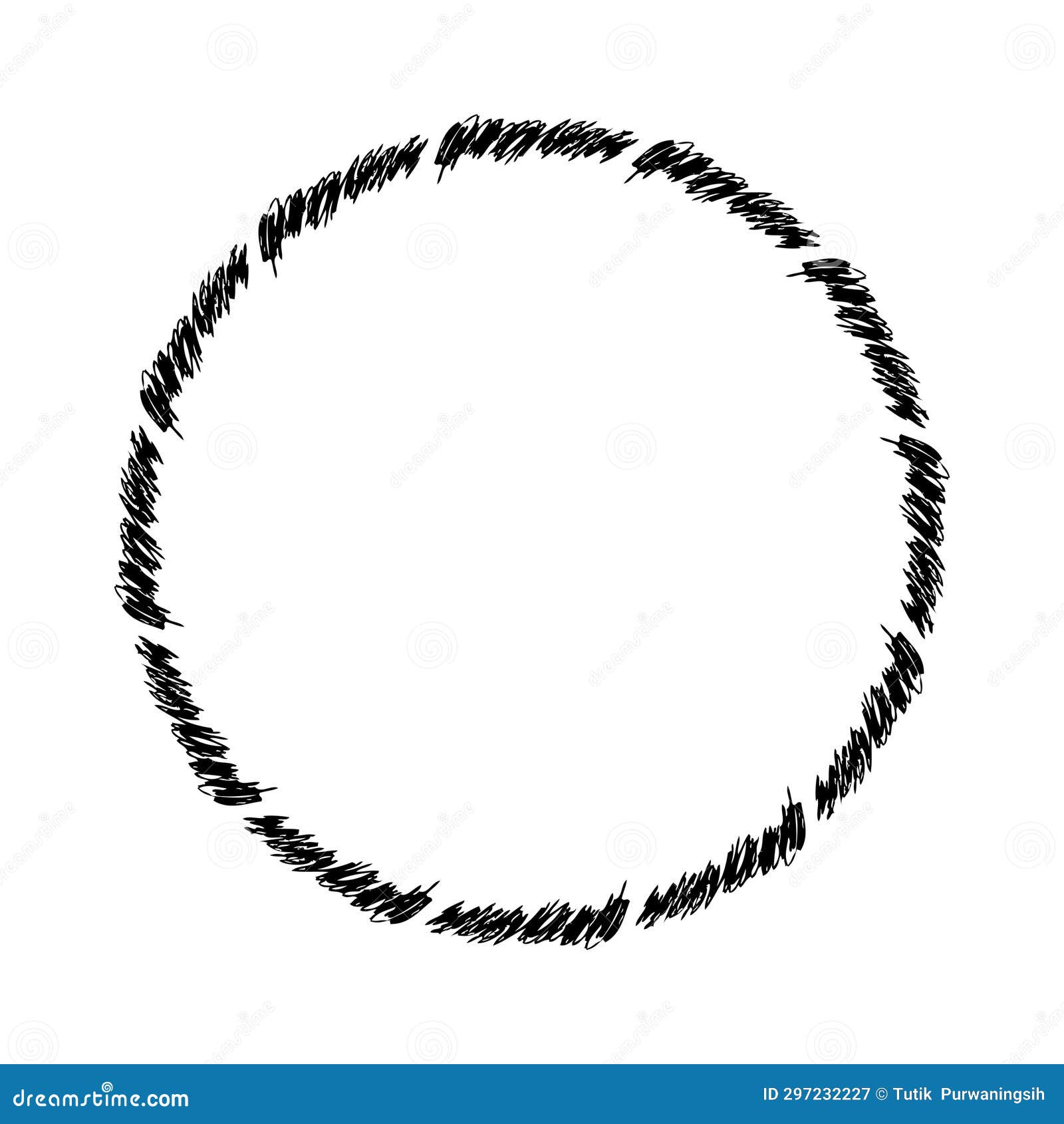 Circle Frame, Hand Draw Sketch Doodle at White Stock Vector ...