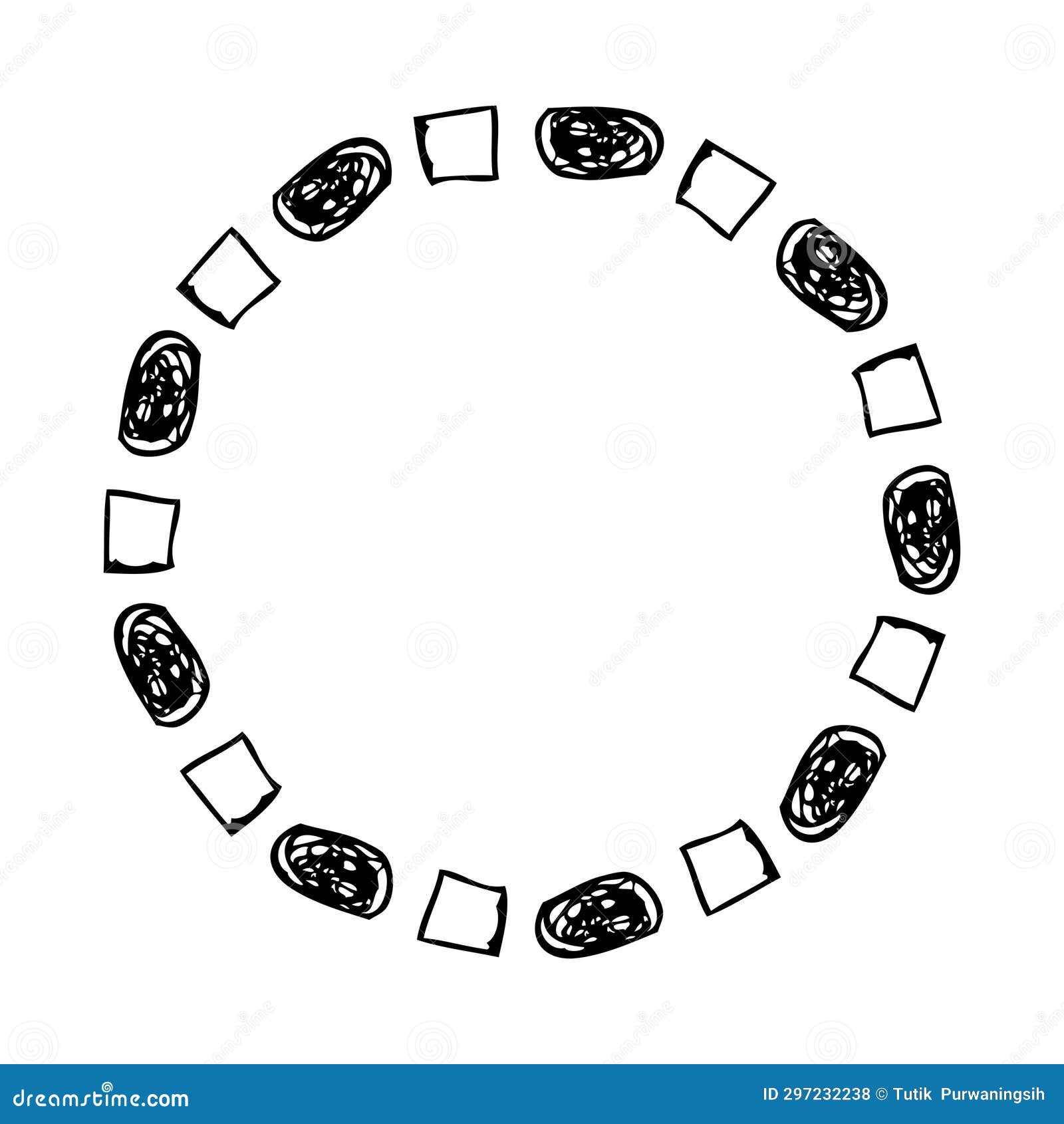 Circle Frame, Hand Draw Sketch Doodle at White Stock Vector ...