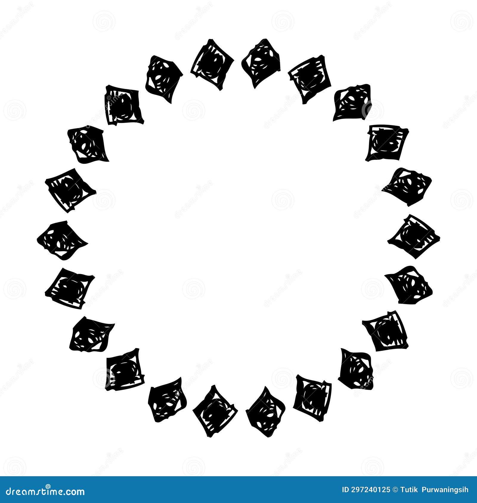 Circle Frame, Hand Draw Sketch Doodle at White Stock Vector ...