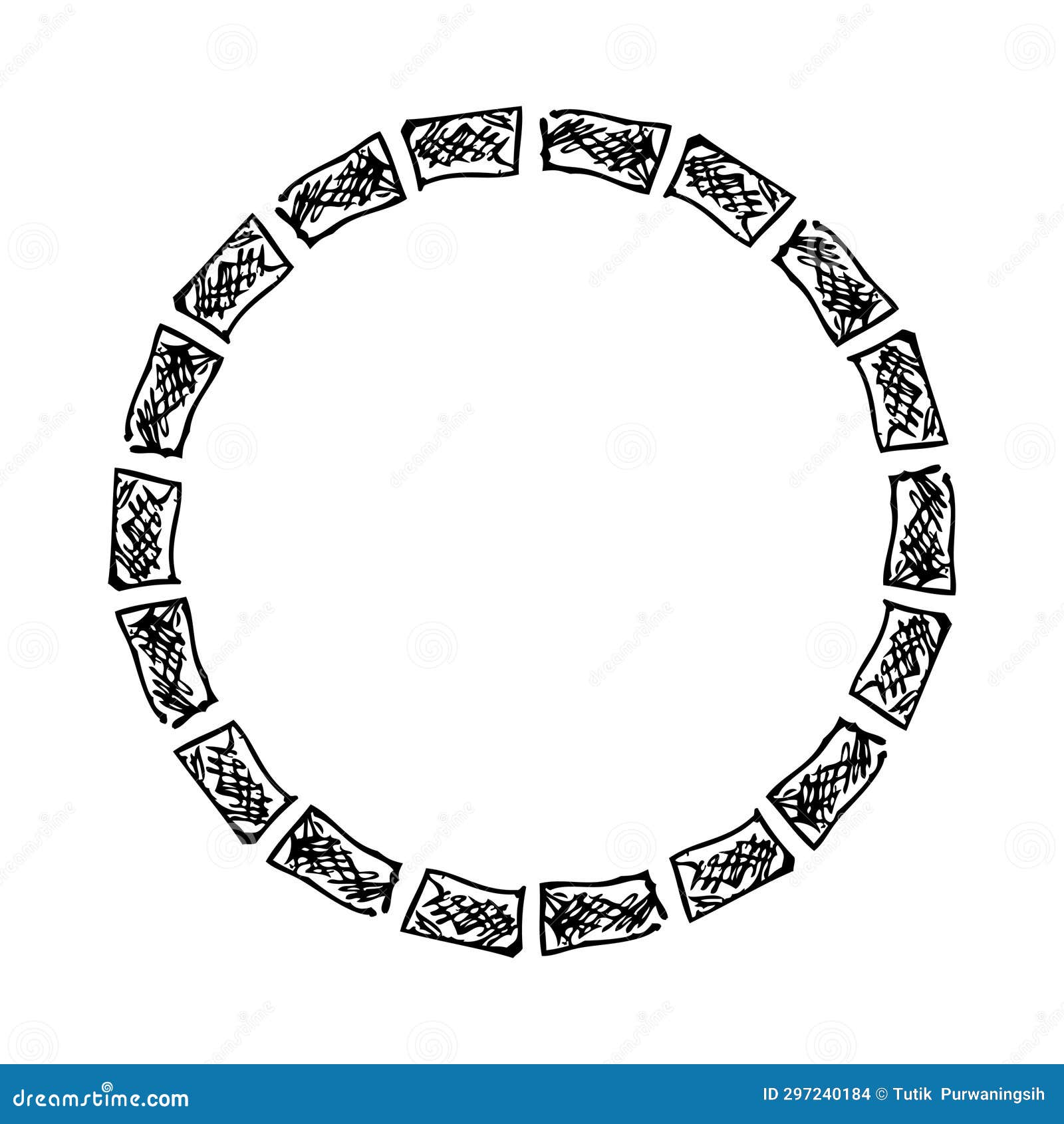 Circle Frame, Hand Draw Sketch Doodle at White Stock Vector ...