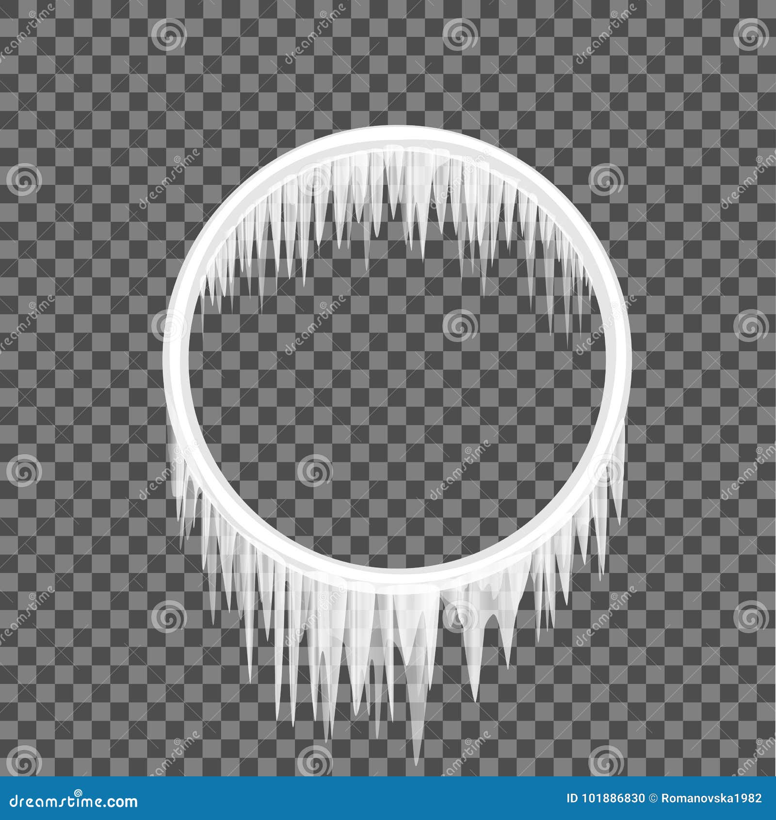 Circle frame icicles stock vector. Illustration of frost - 101886830